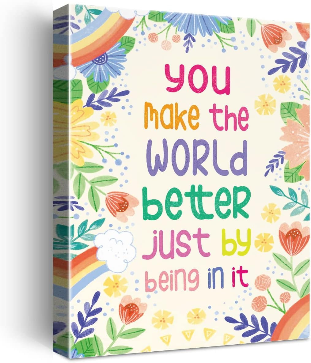 You Make the World Better Inspirational Quote Canvas Prints Framed Wall ...