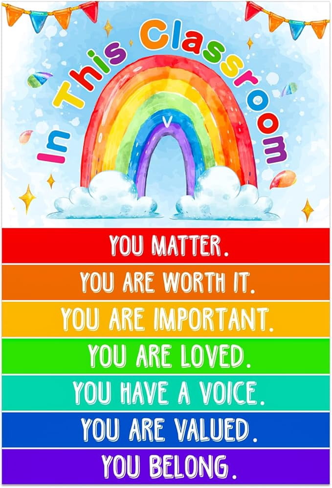 You Matter Classroom Poster Rainbow In This Classroom Poster Classroom ...