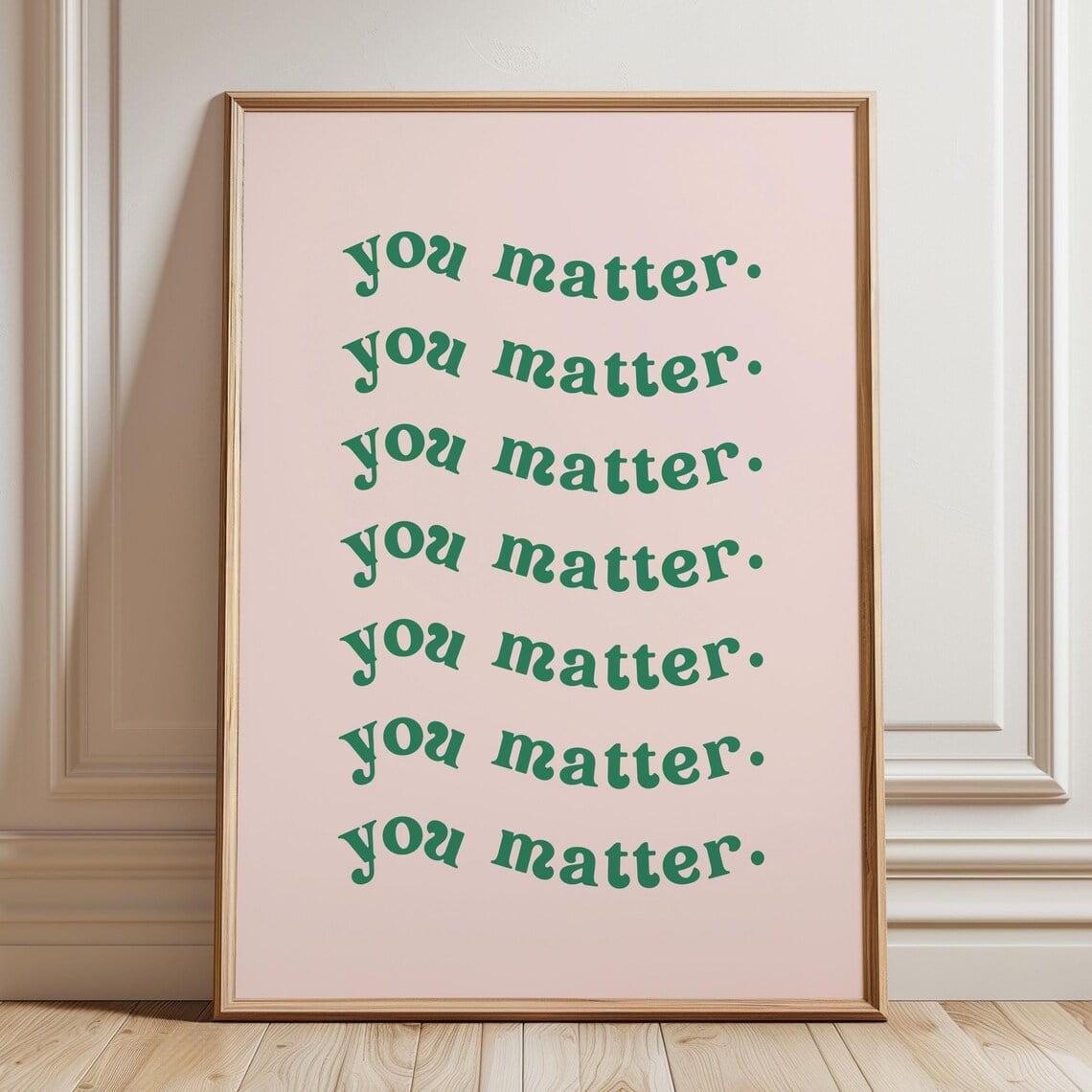 You Matter Print • Trendy Pink And Green Mental Health Poster ...