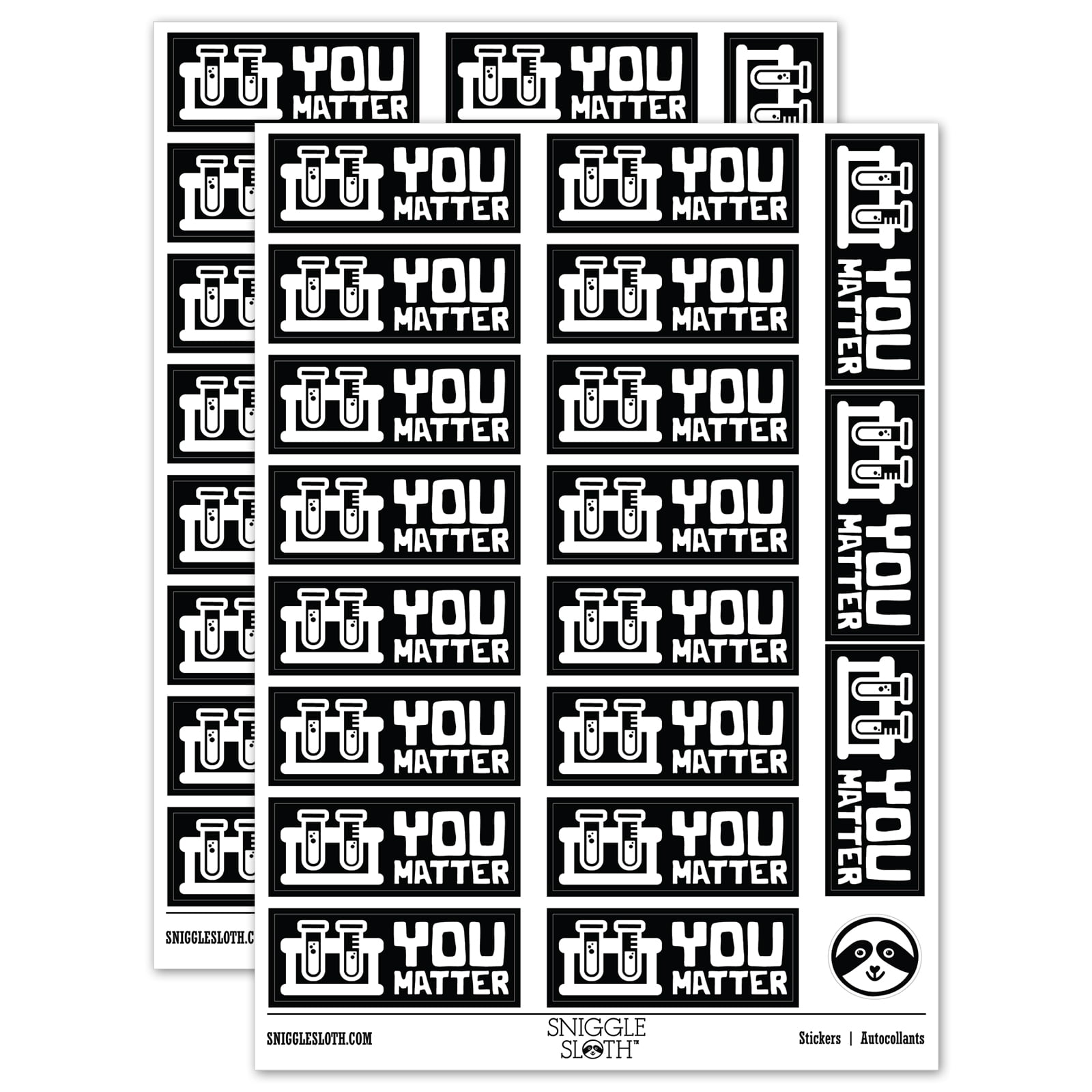 You Matter Science Beakers Teacher Student School Sticker Set - Black ...