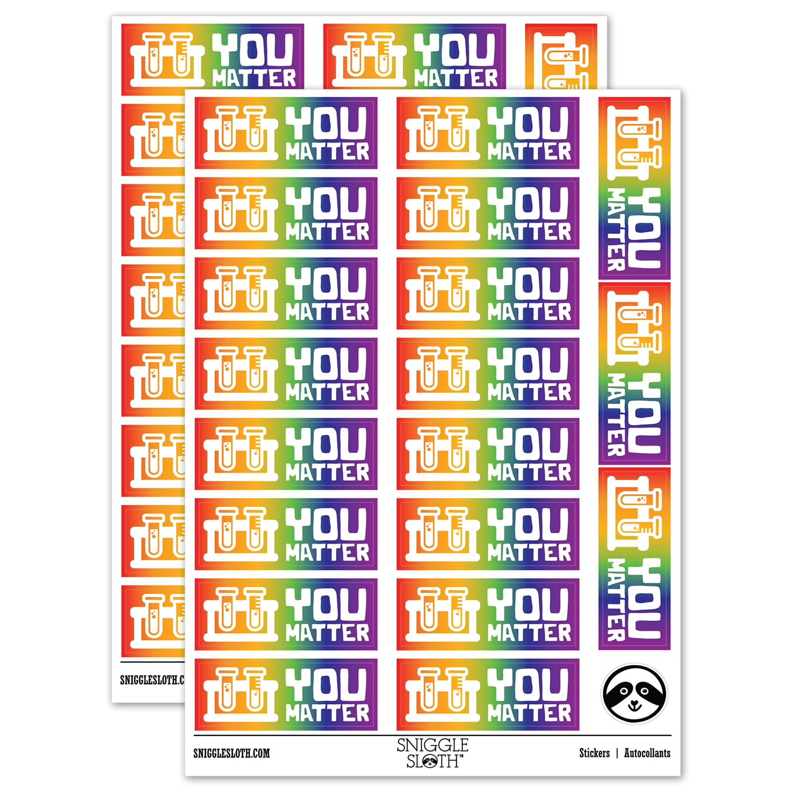 You Matter Science Beakers Teacher Student School Sticker Set - Rainbow ...