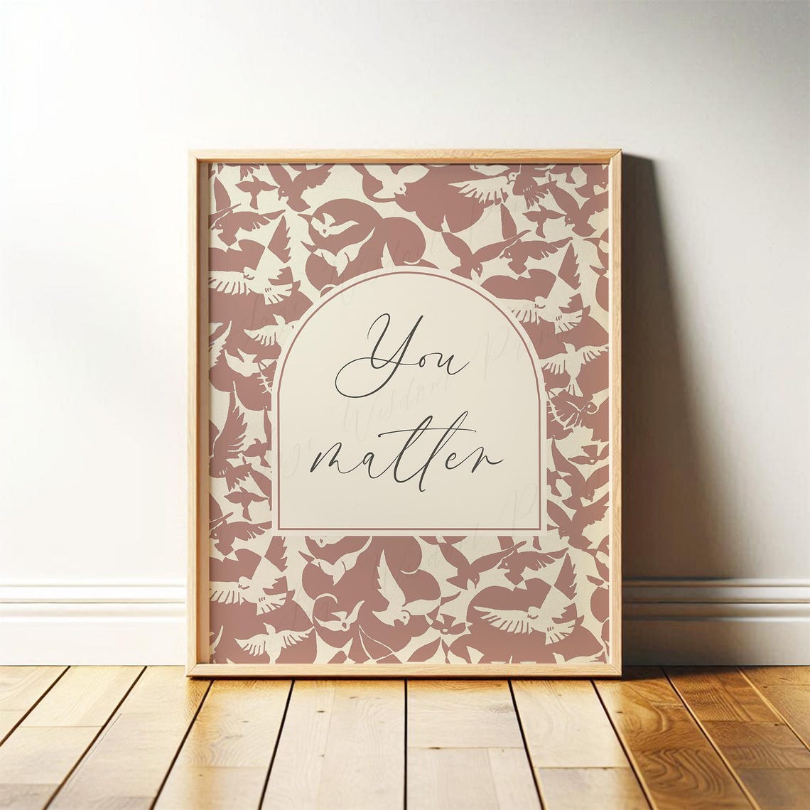 You Matter, Uplifting Wall Art For Therapy Office, Pink Bird Aesthetic ...