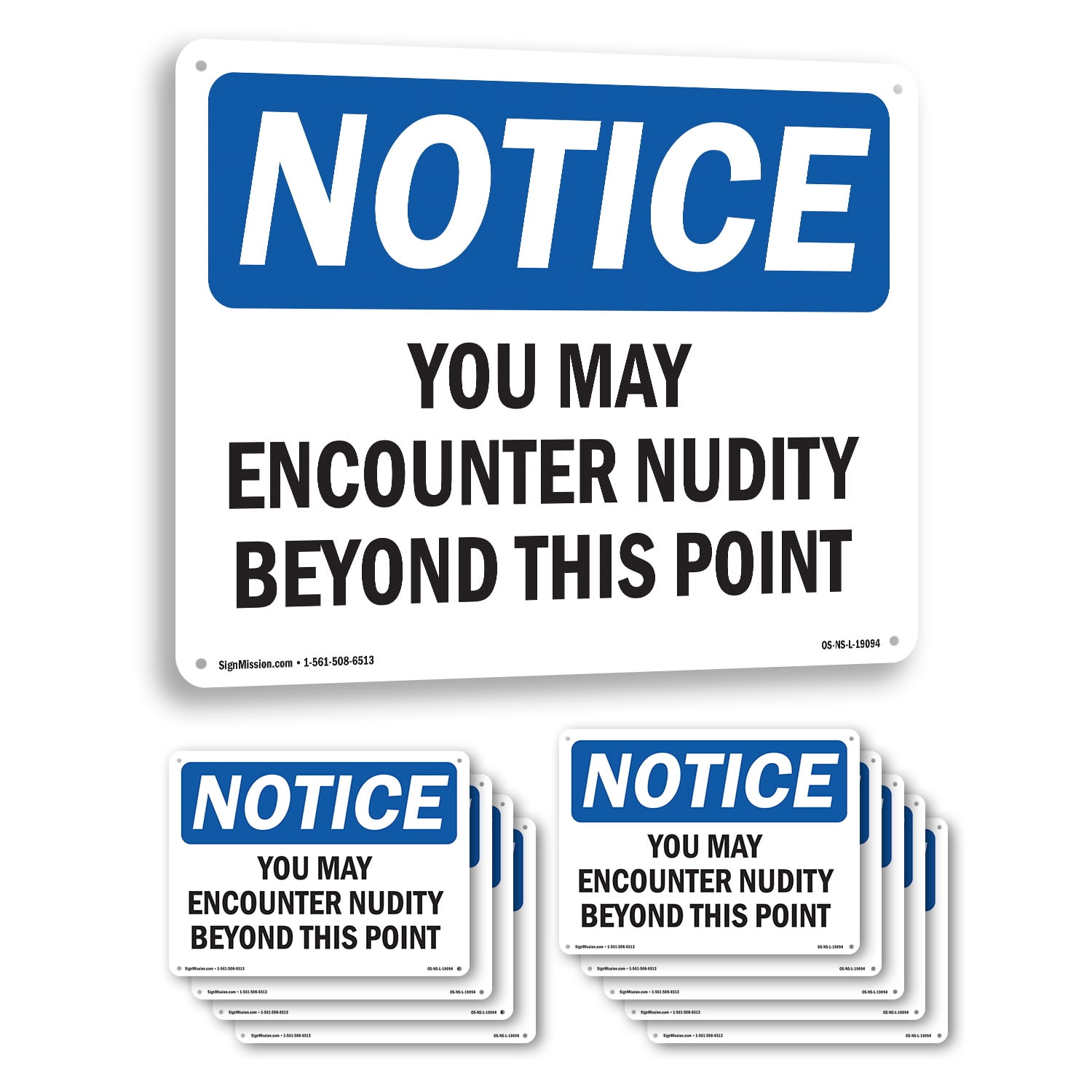 You May Encounter Nudity Beyond This Point OSHA Notice Aluminum Sign 18 ...