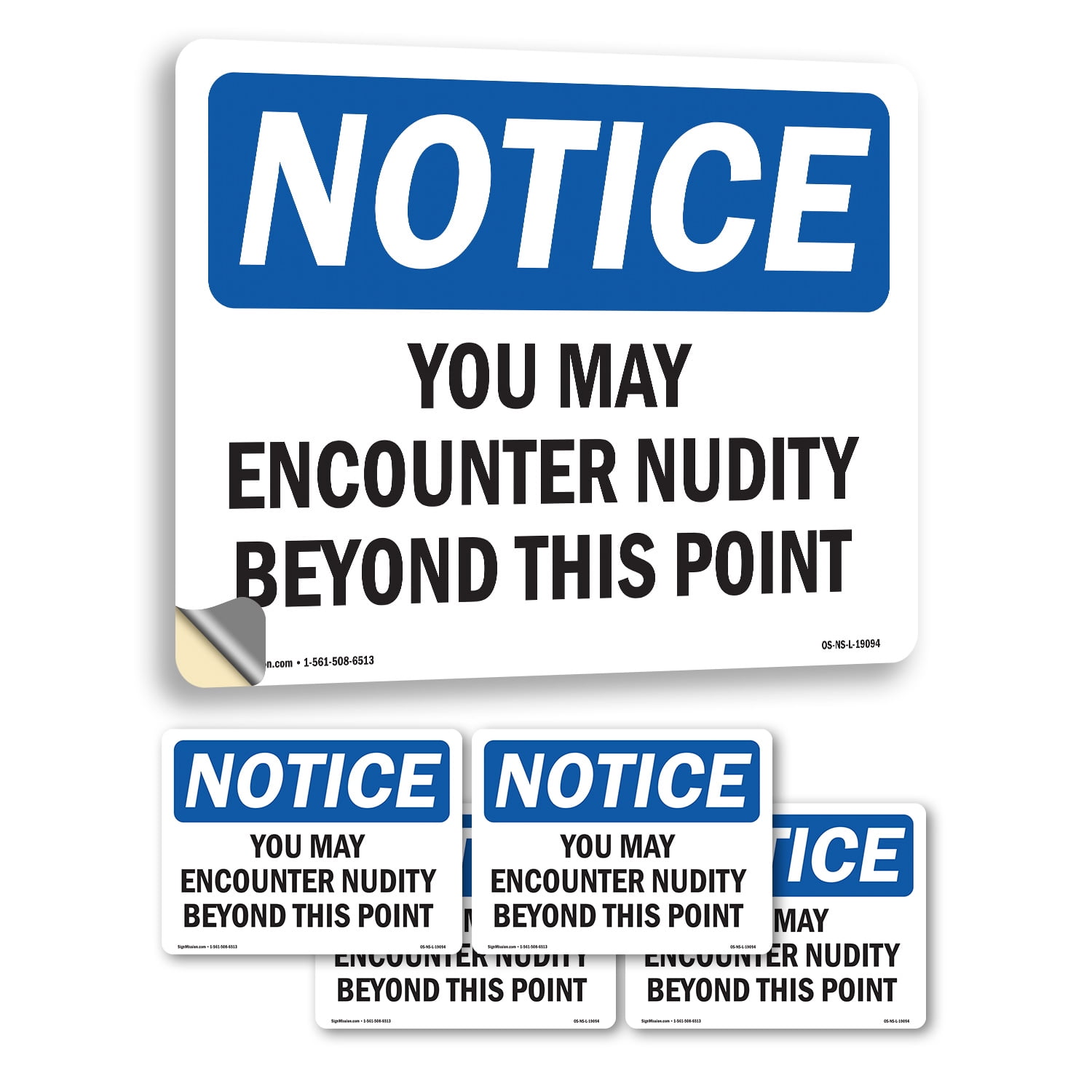 You May Encounter Nudity Beyond This Point OSHA Notice Vinyl Decal ...
