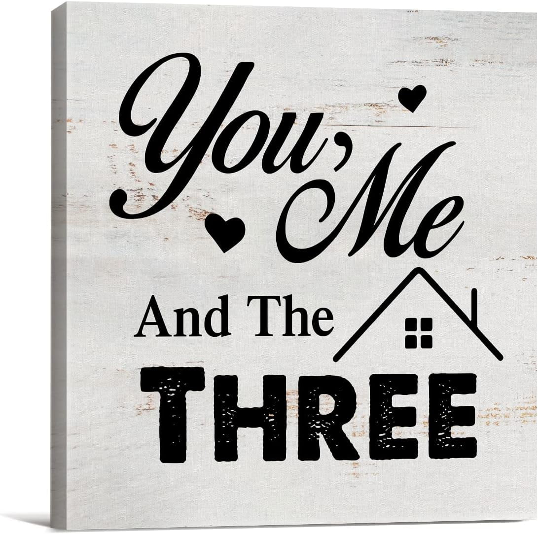You Me and Our Three Sign Wood Box Sign Desk Decor 5x5 Inch Parents ...