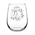 You Me Stemless Wine Glass, Hand Engraved Etched Personalized ...