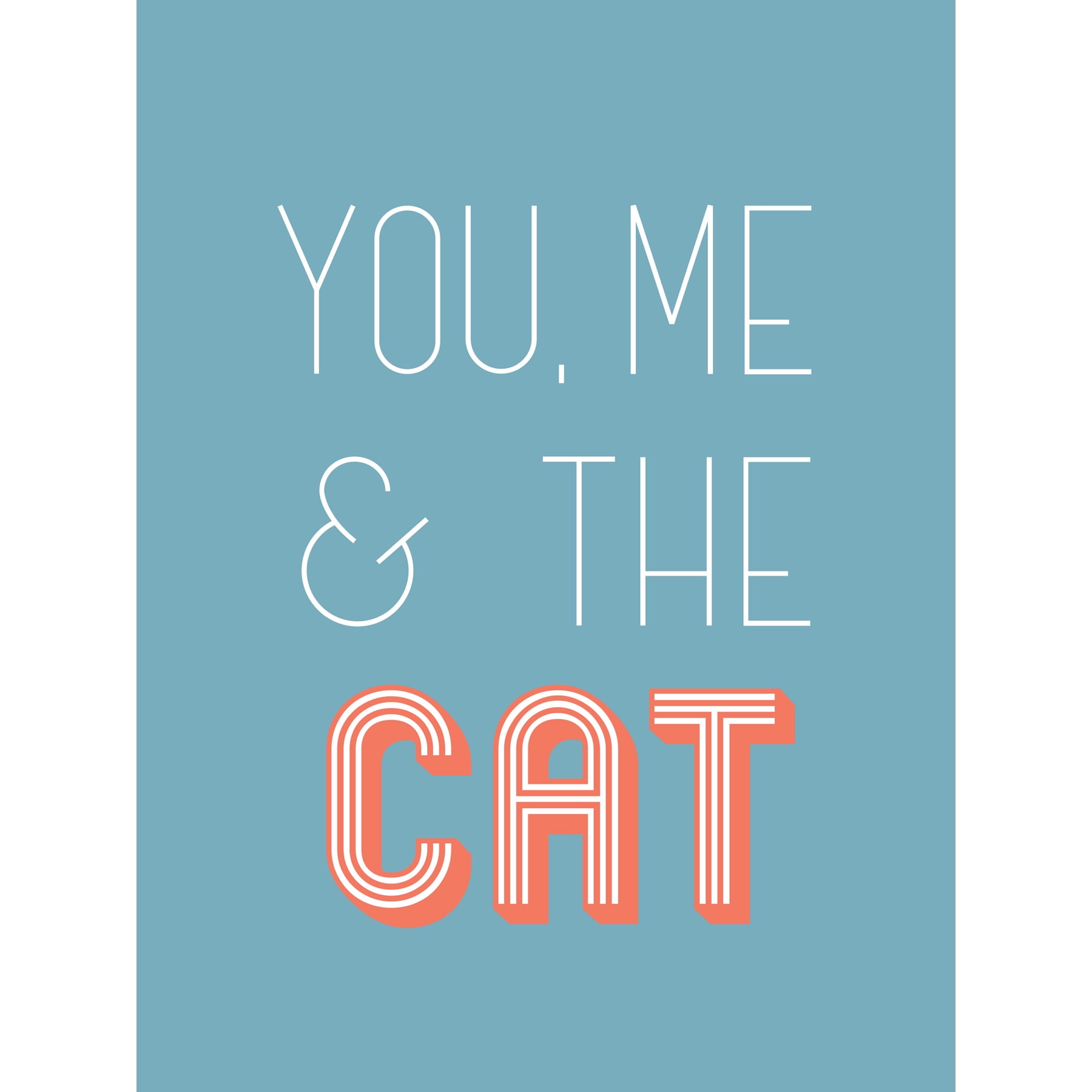 You Me The Cat Large Wall Art Print - Walmart.com