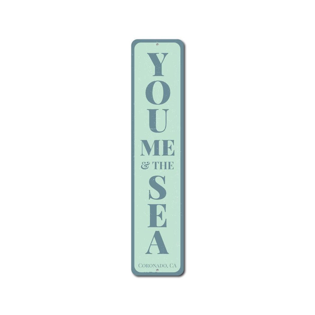 You Me & The Sea Vertical Sign, Custom Favorite Beach Name Sign, Ocean ...