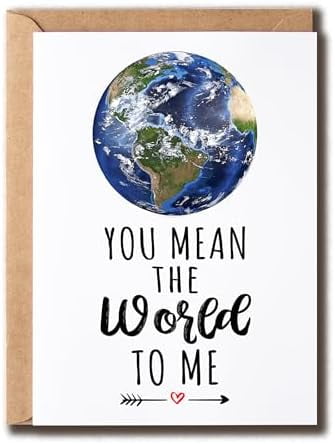 You Mean the World to Me - Beautiful Anniversary Love Card - world map ...