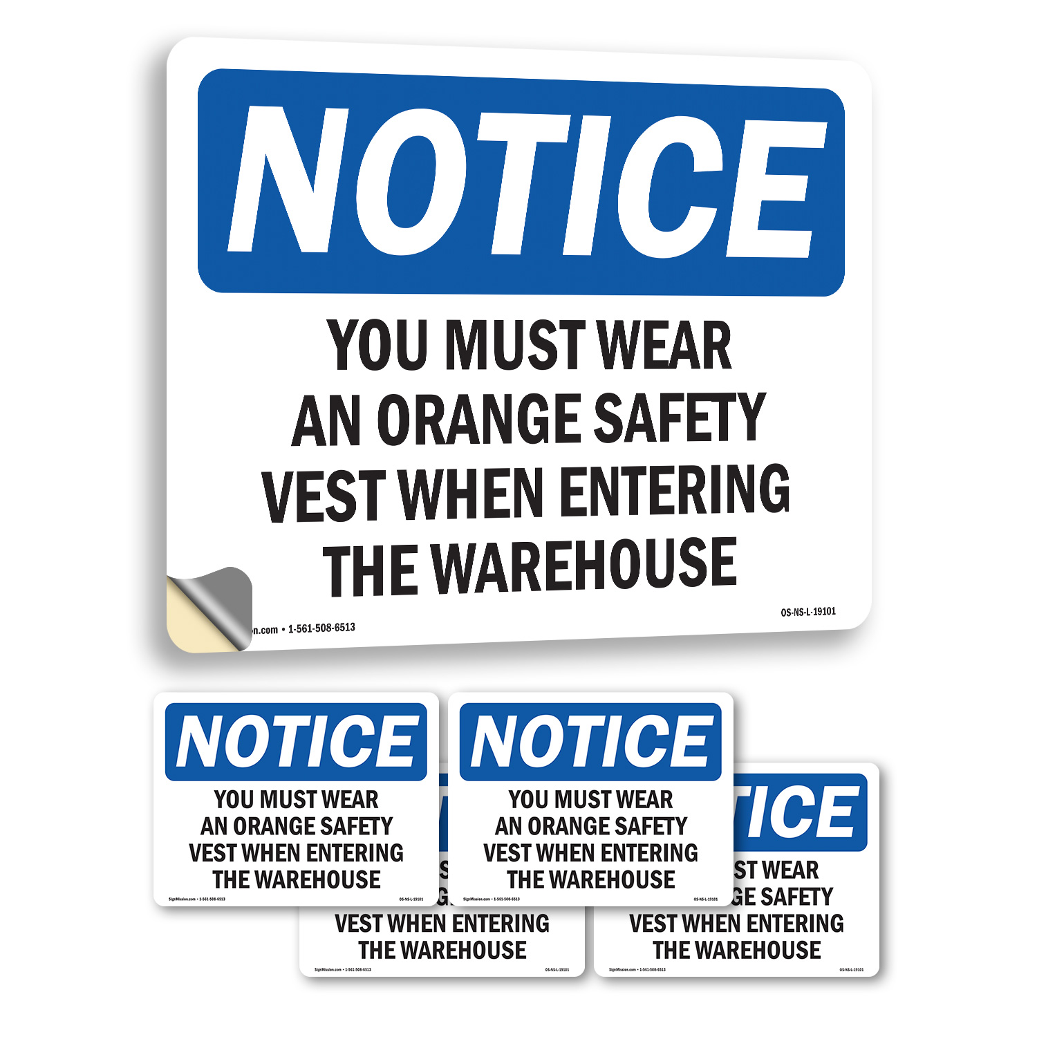 You Must Wear An Orange Safety Vest When OSHA Notice Vinyl Decal Label ...