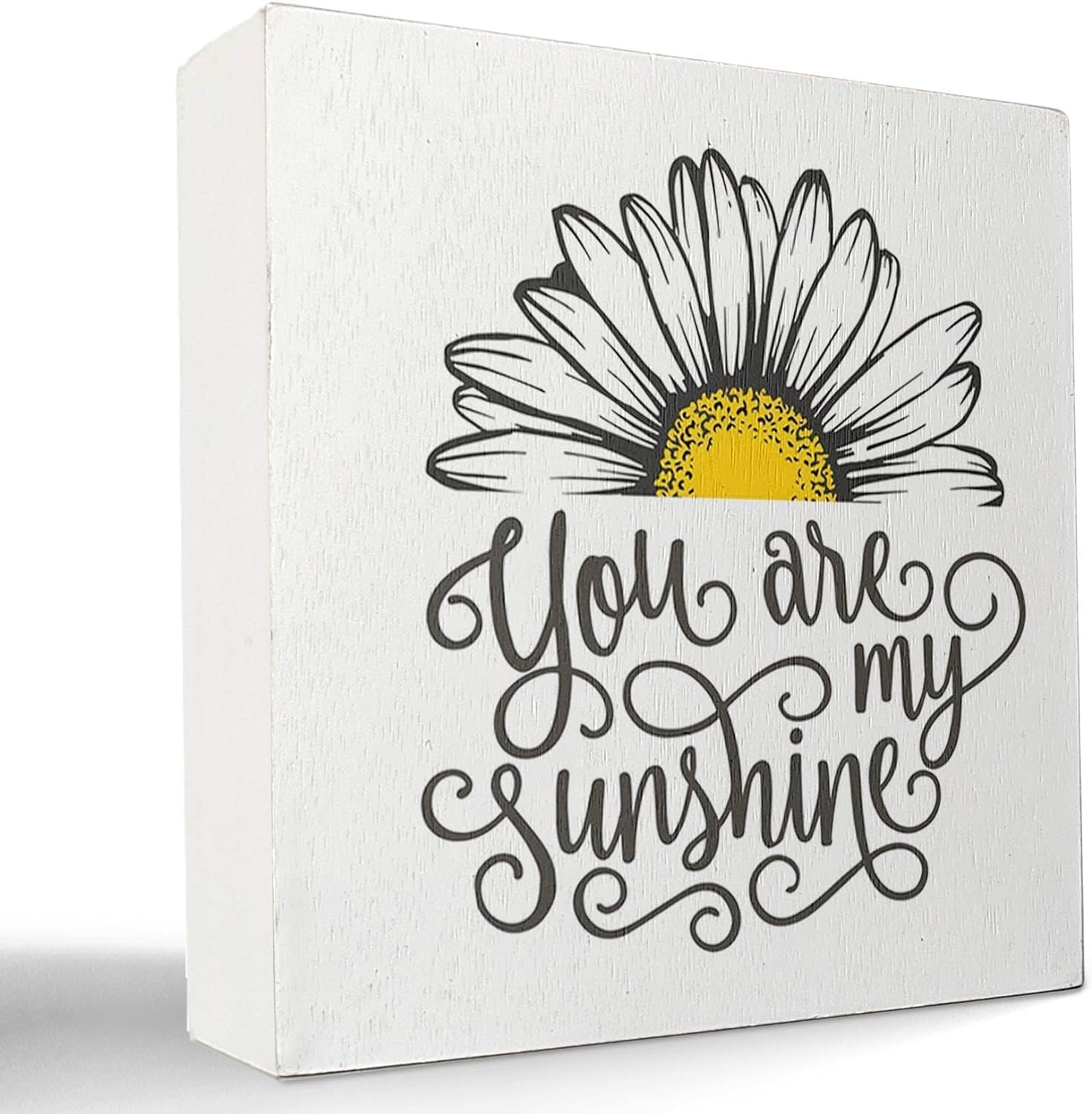 You are My Sunshine Daisy Wooden Box Sign Desk Decor,Rustic Wood Block ...