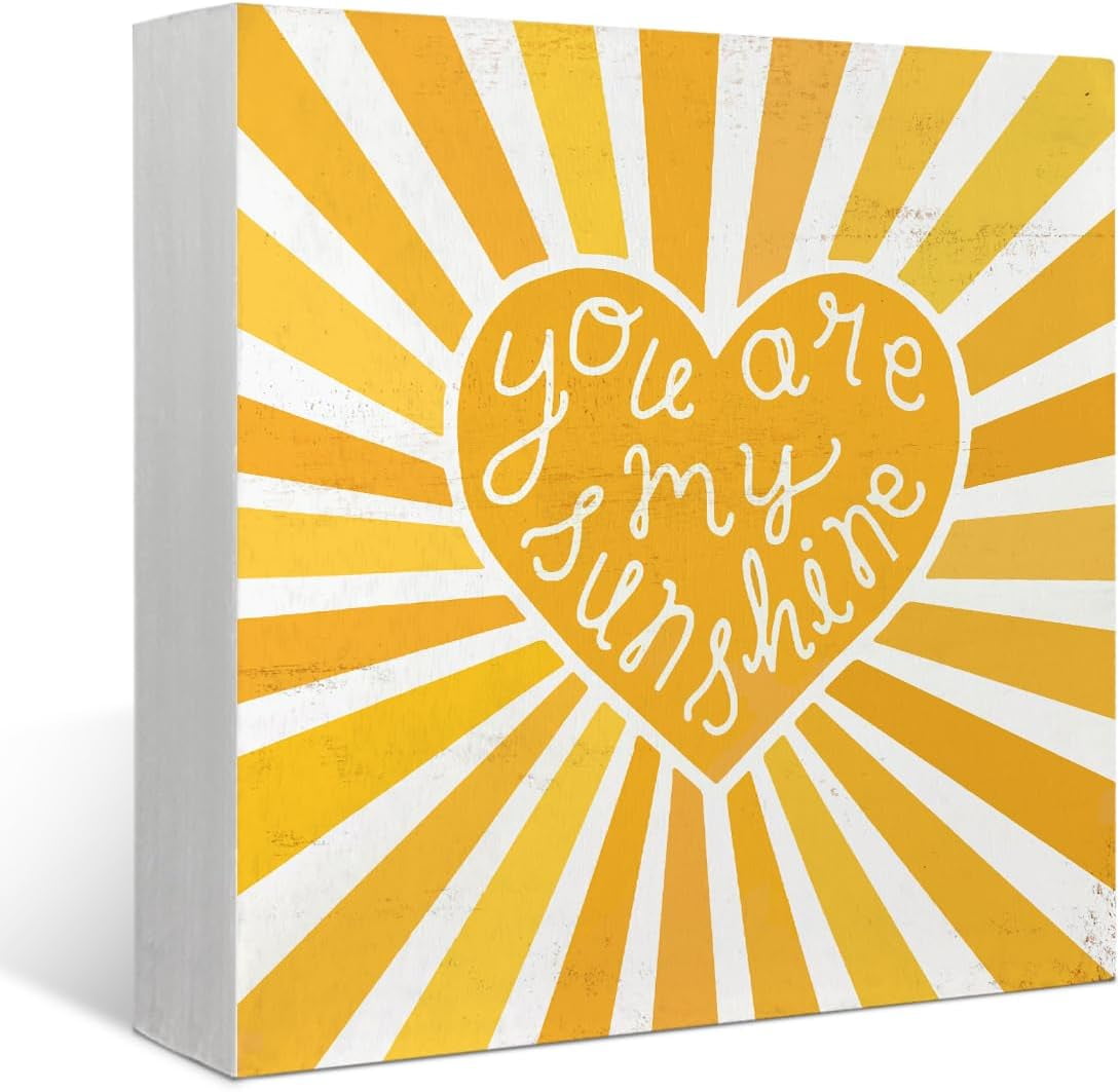 You are My Sunshine Inspirational Wood Box Sign Desk Decor Boho Sun ...