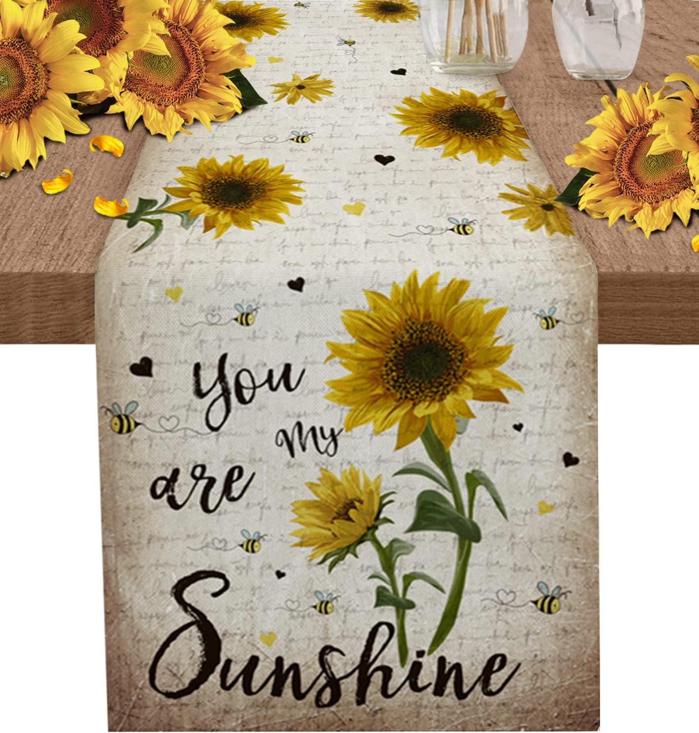 You are My Sunshine Table Runner Farmhouse Decor Burlap Table Runners ...