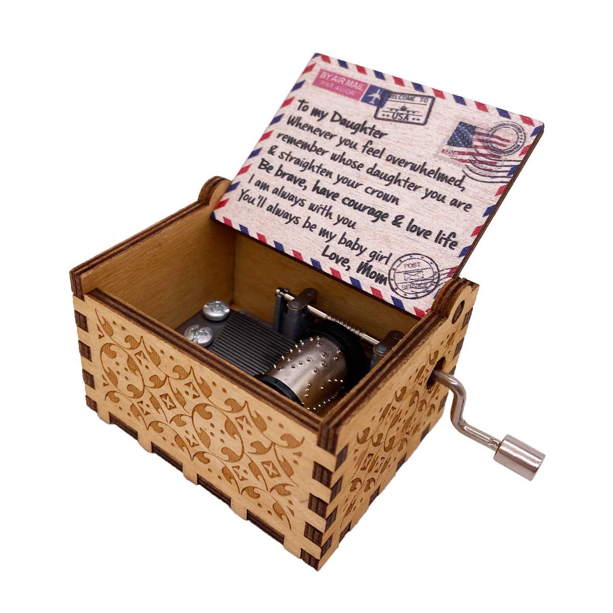 You are My Sunshine Wood Music Box Laser Engraved Vintage Wooden ...