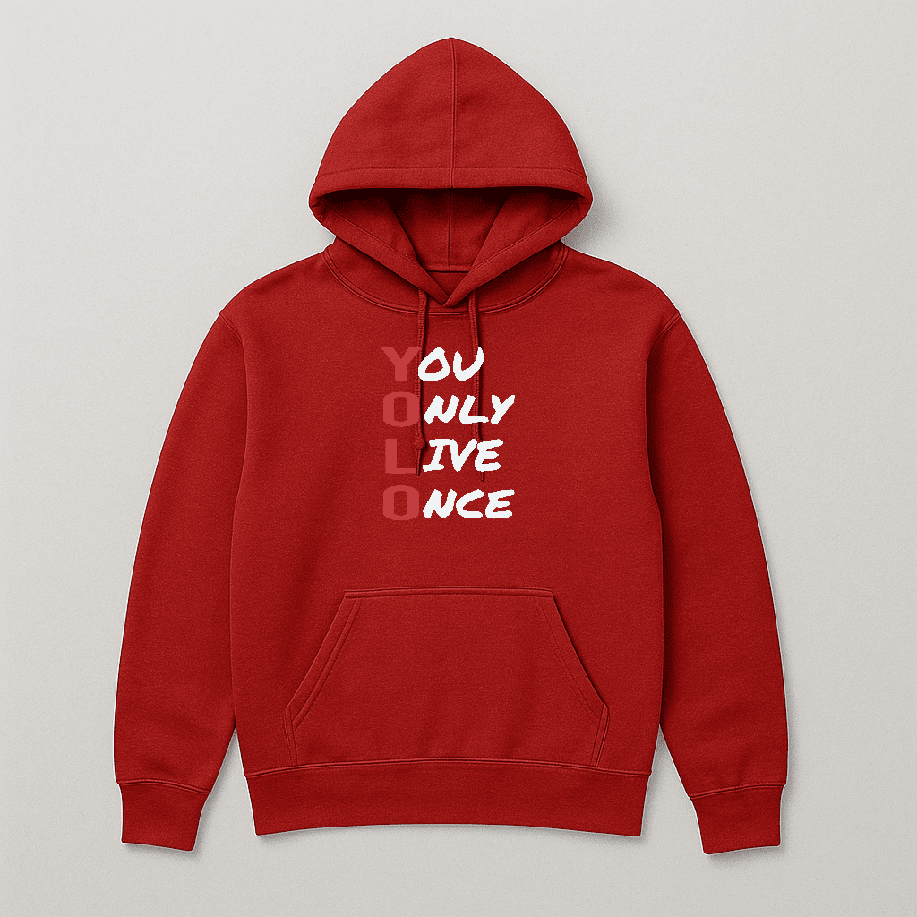 You Only Live Once YOLO Motivational Inspirational Quote Hoodie Shirt ...
