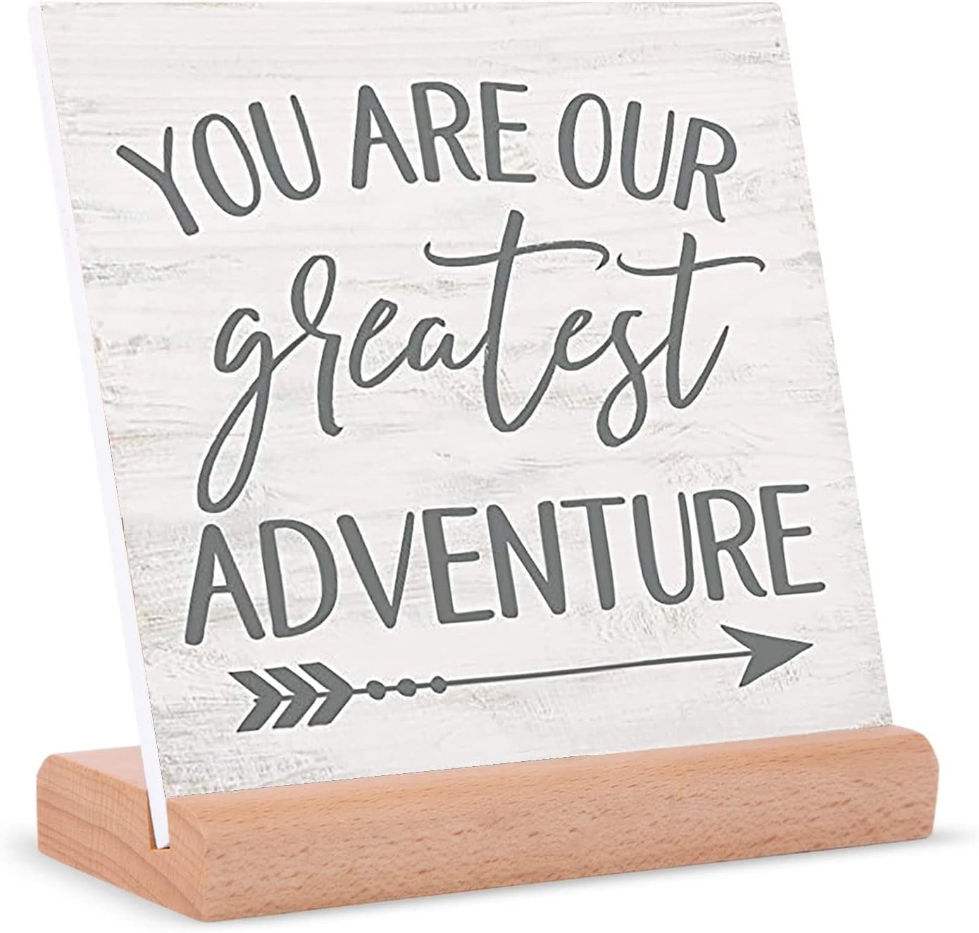 You are Our Greatest Adventure Ceramic Table Plaque with Wooden Stand ...