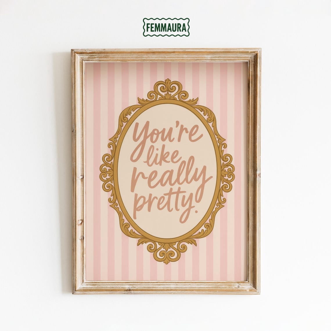 You'Re Like Really Pretty Poster Pink Barbiecore Wall Art With Vintage ...