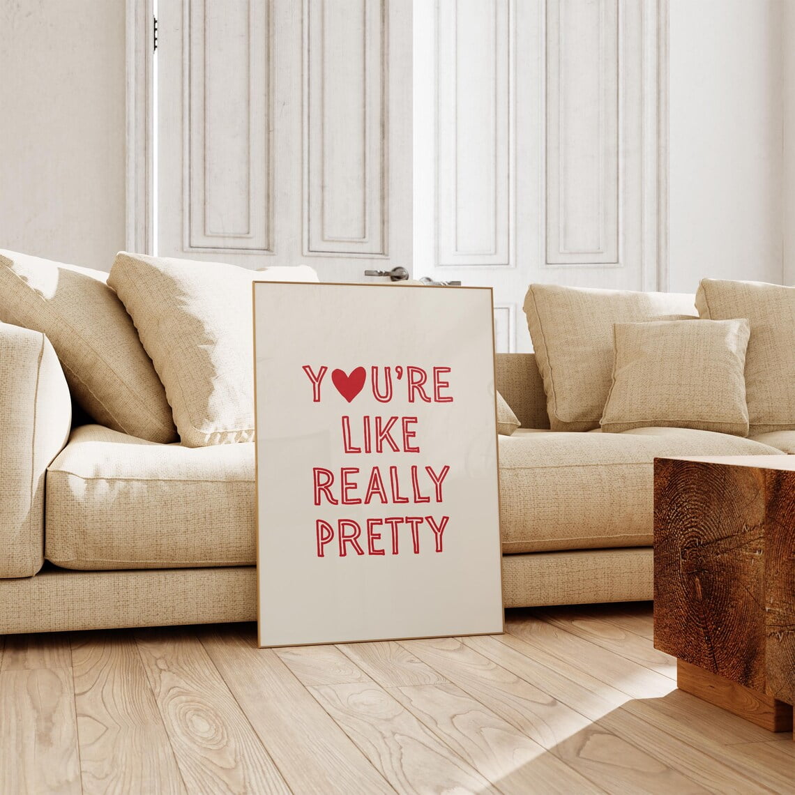 You'Re Like Really Pretty Print, Girly Quote Print Home Decor UNFRAMED ...