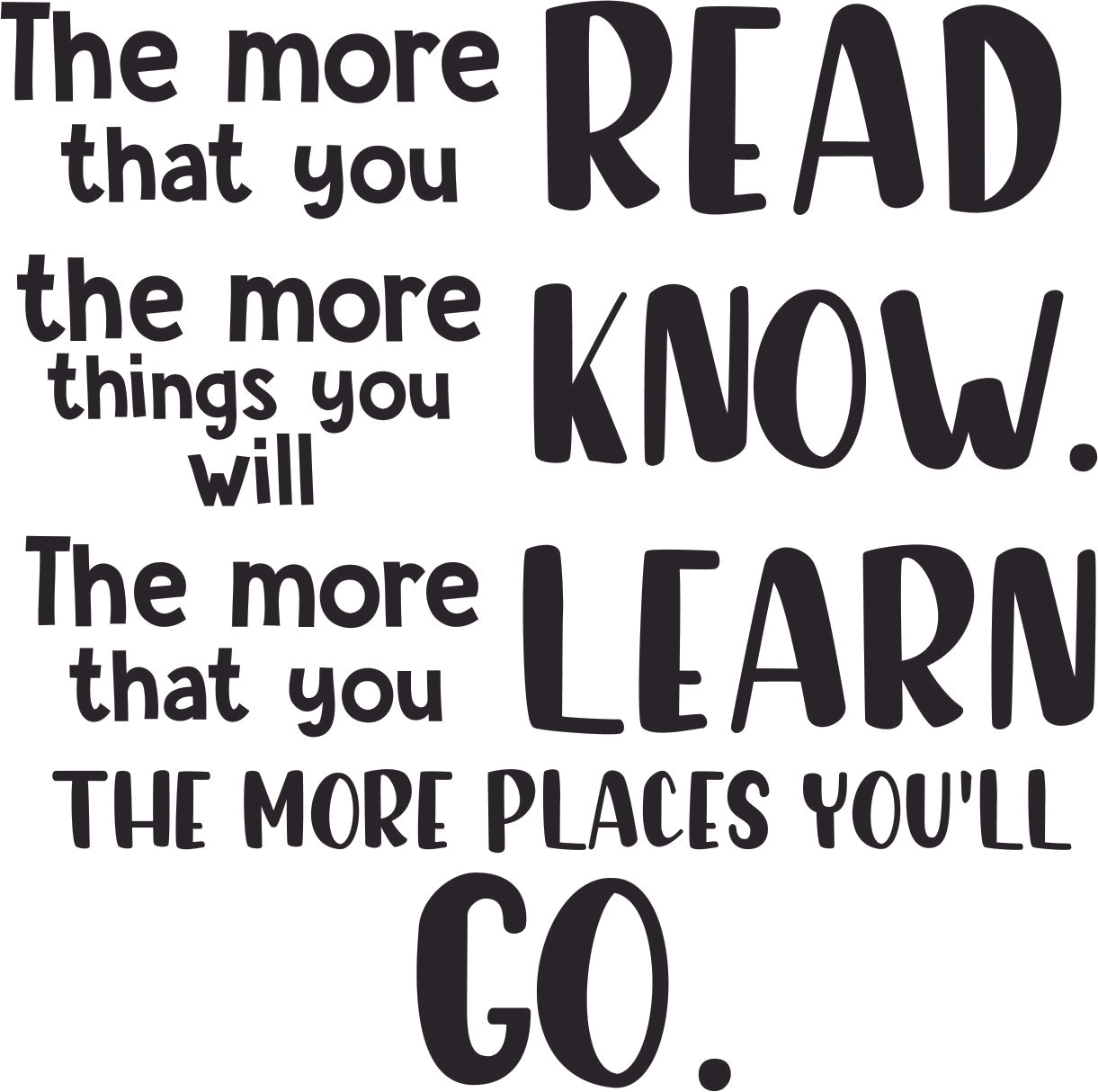 The More You Read Learn Go Famous Story Book Author Inspiring Mantra ...