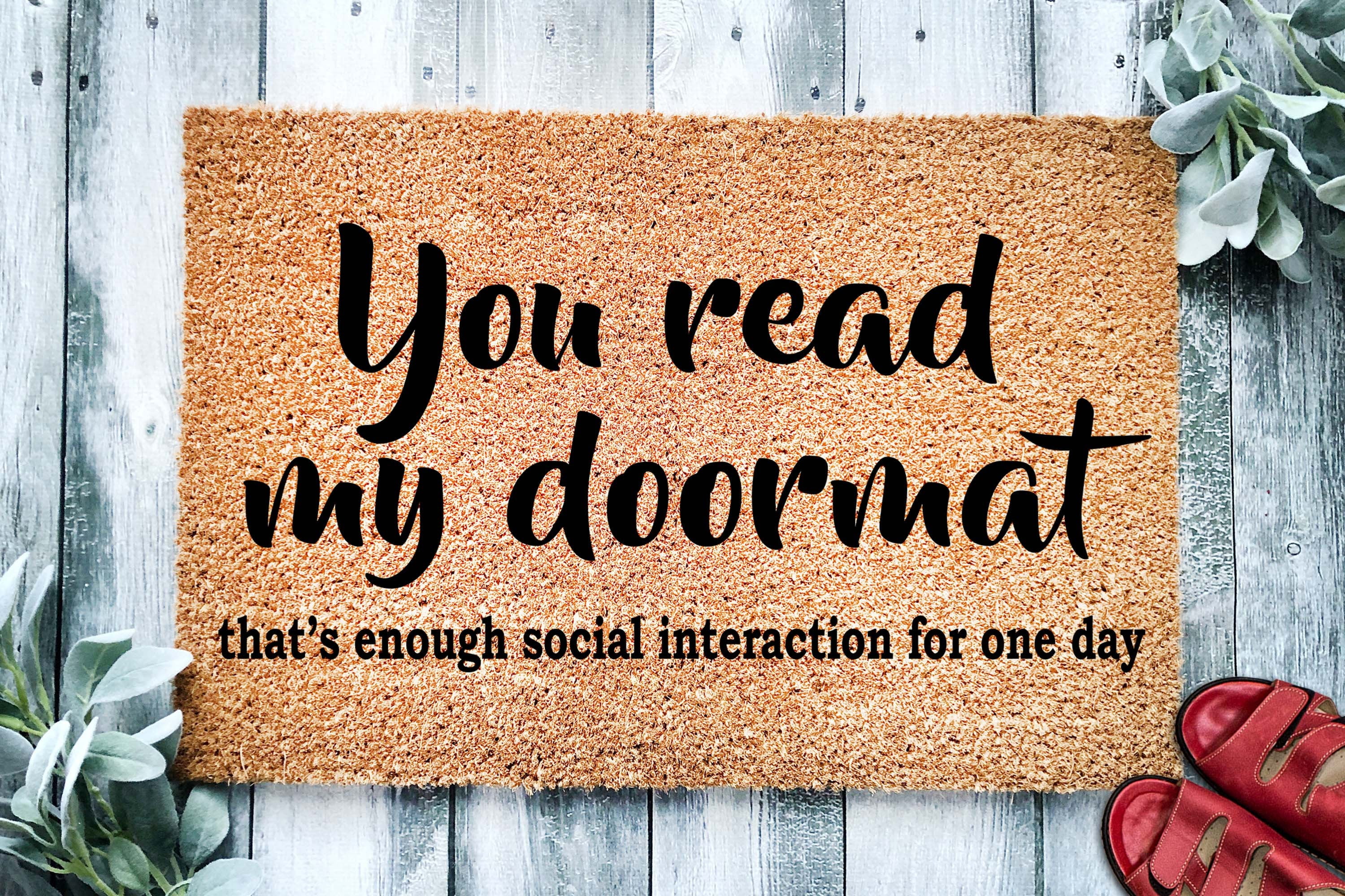 You Read My Doormat That's Enough Social Interaction | Funny Go Away Doormat | Welcome Mat ...