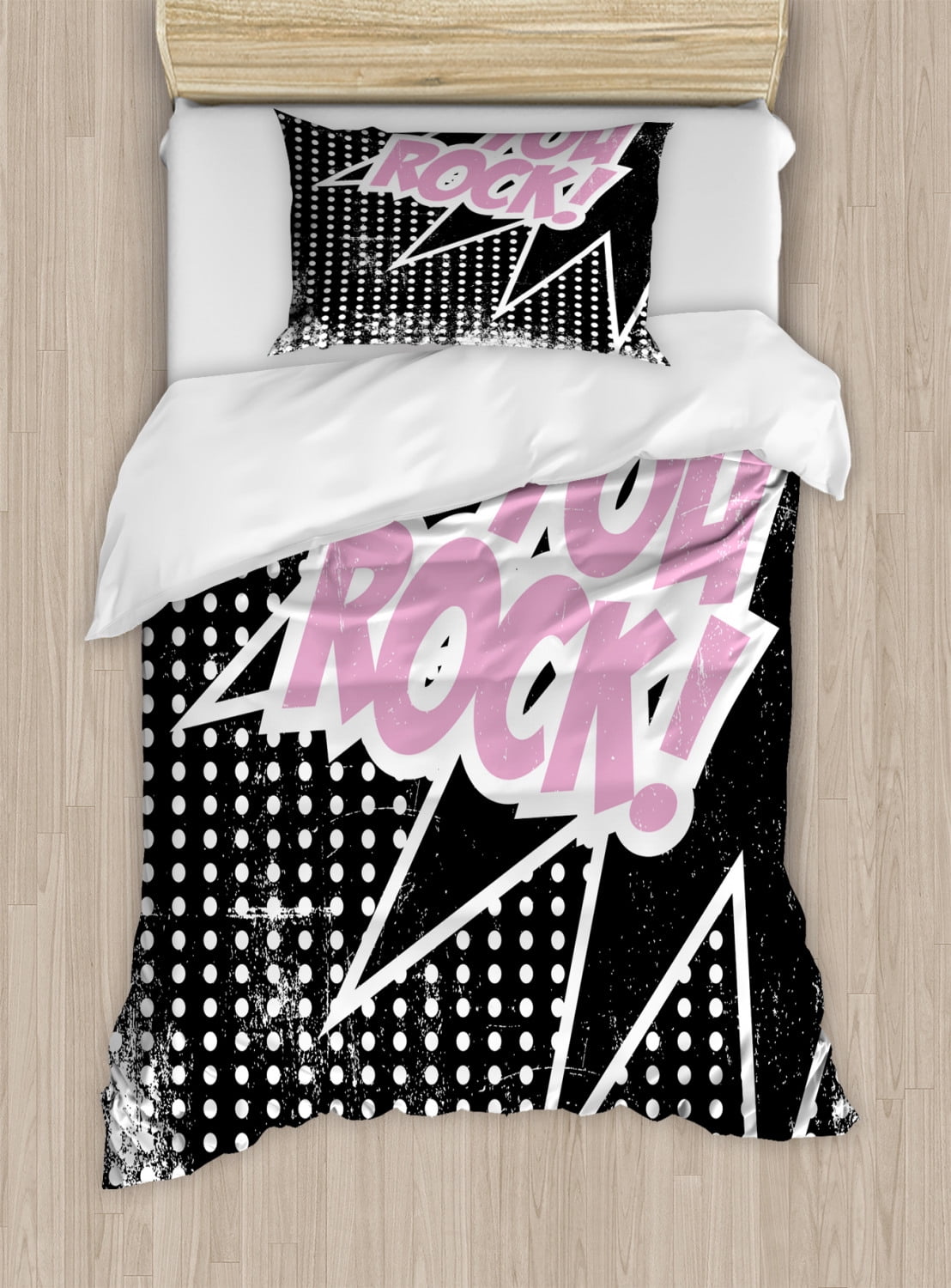 You Rock Duvet Cover Set, Halftone Background and Pop Art Style ...