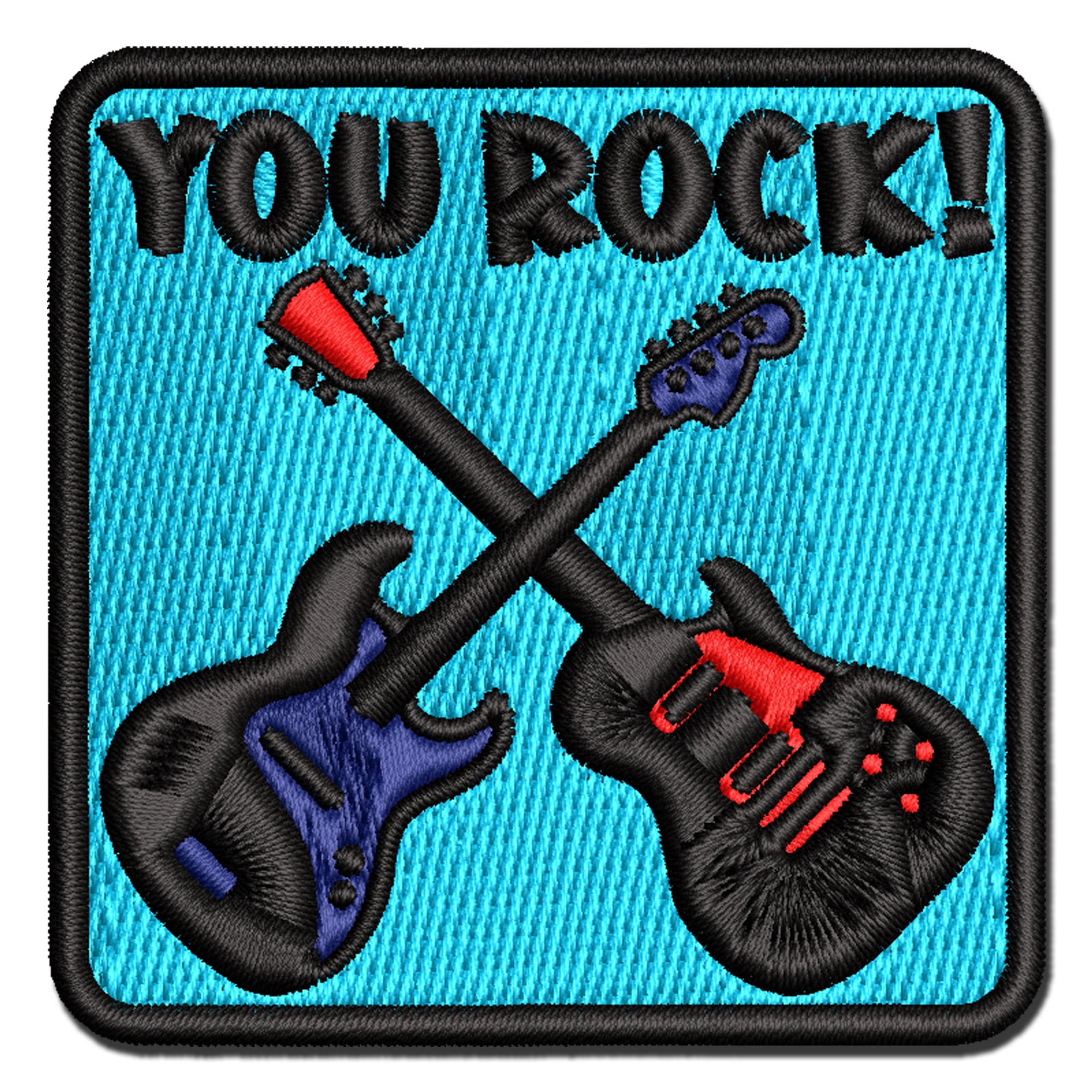 You Rock Electric Guitars Applique Multi-Color Embroidered Iron-On ...