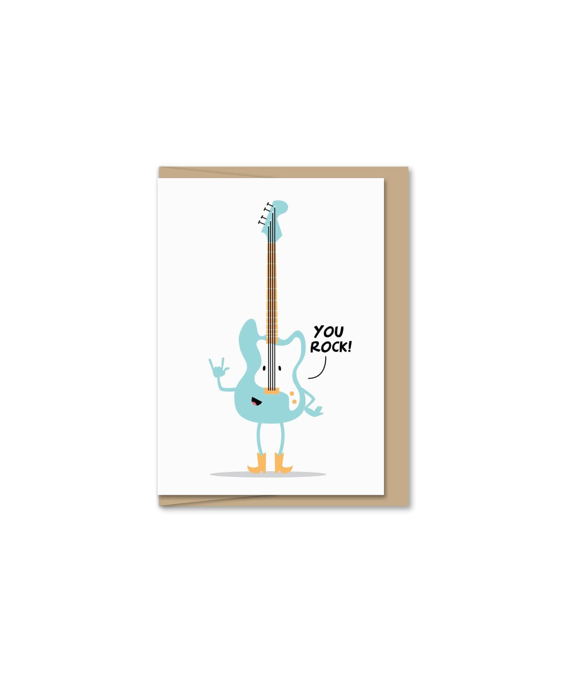 You Rock Guitar Card – Fun Illustrated Greeting Card for Music Lovers ...