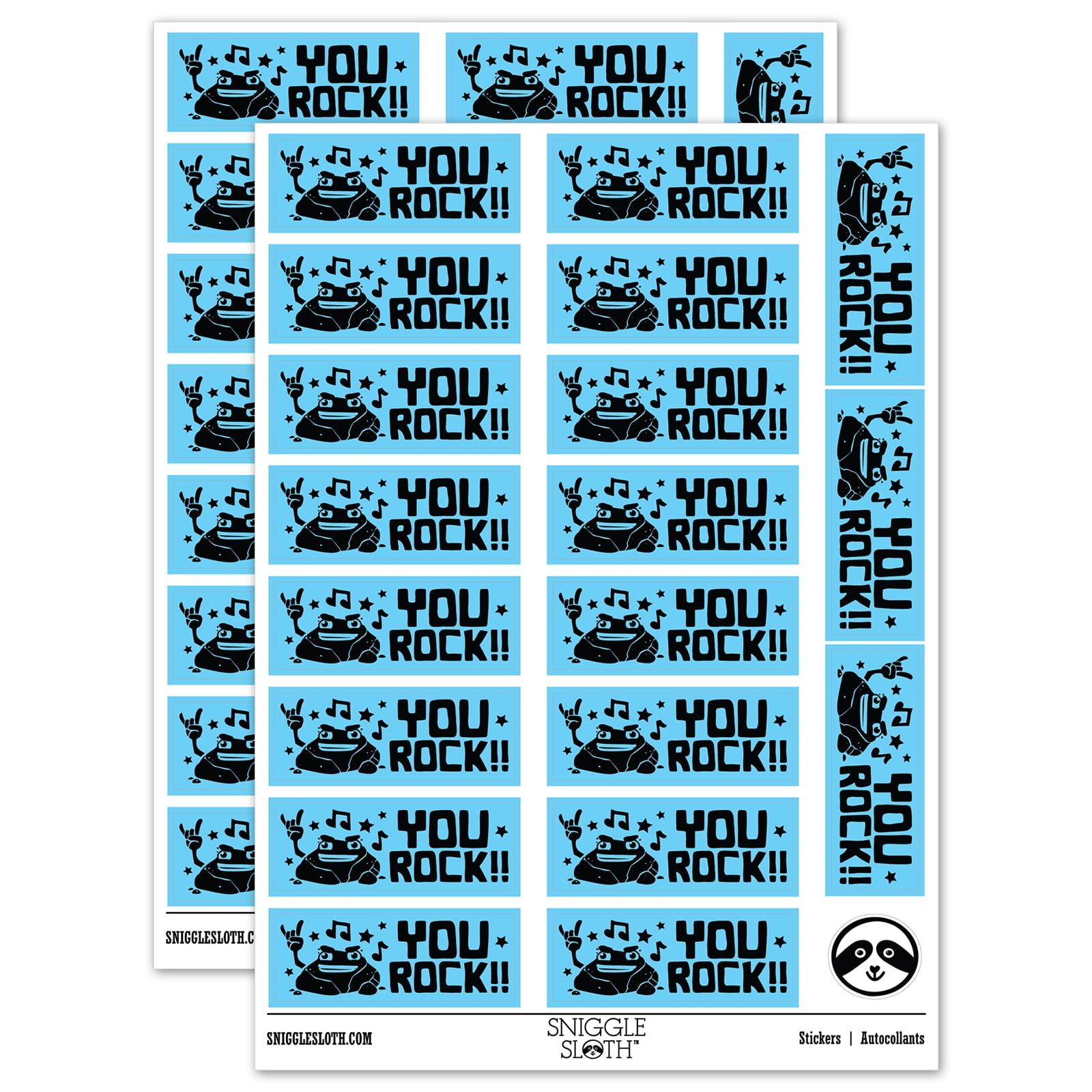 You Rock Teacher Student School Sticker Set - Light Blue - Gloss Finish ...