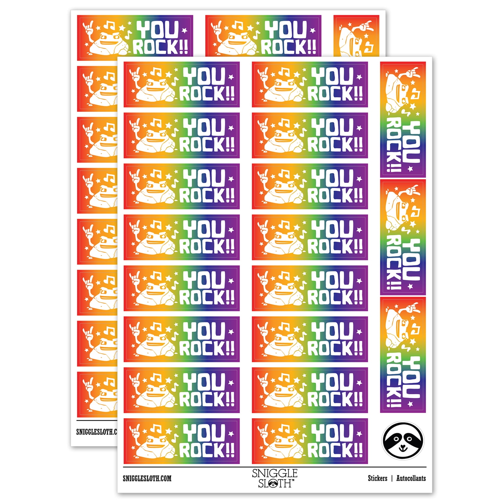 You Rock Teacher Student School Sticker Set - Rainbow - Gloss Finish ...