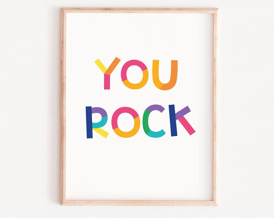 You Rock, You Rock, Kids Room Quote, Kids Wall Art, Kids Room Quotes ...