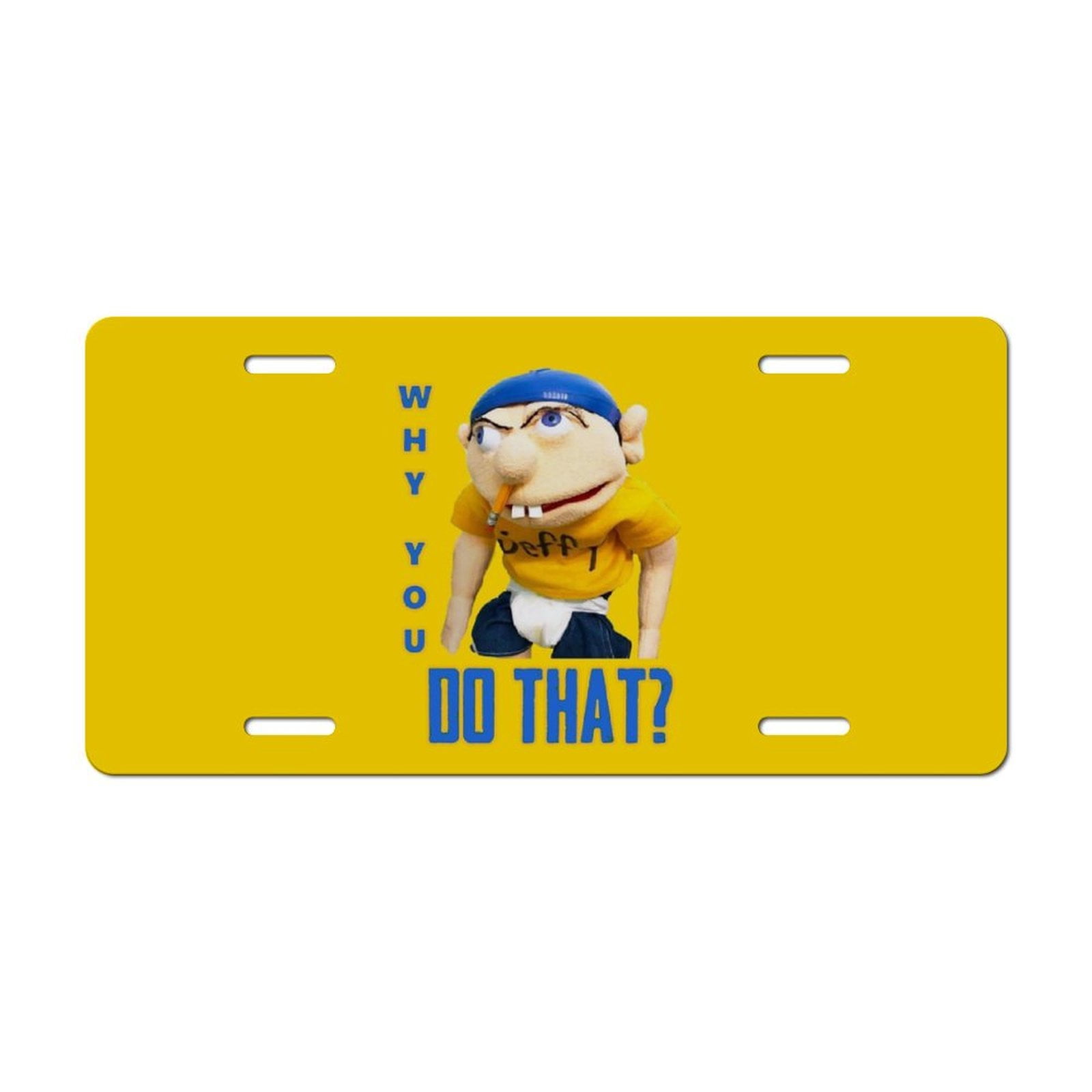 Why You Do That SML Movie Jeffy License Plate Cover Aluminum For ...