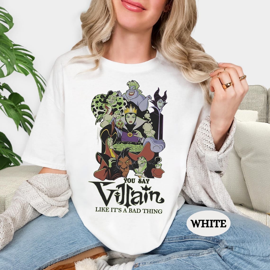 You Say Villain Like It’s A Bad Thing Shirt Disney Villains Retro Tee ...