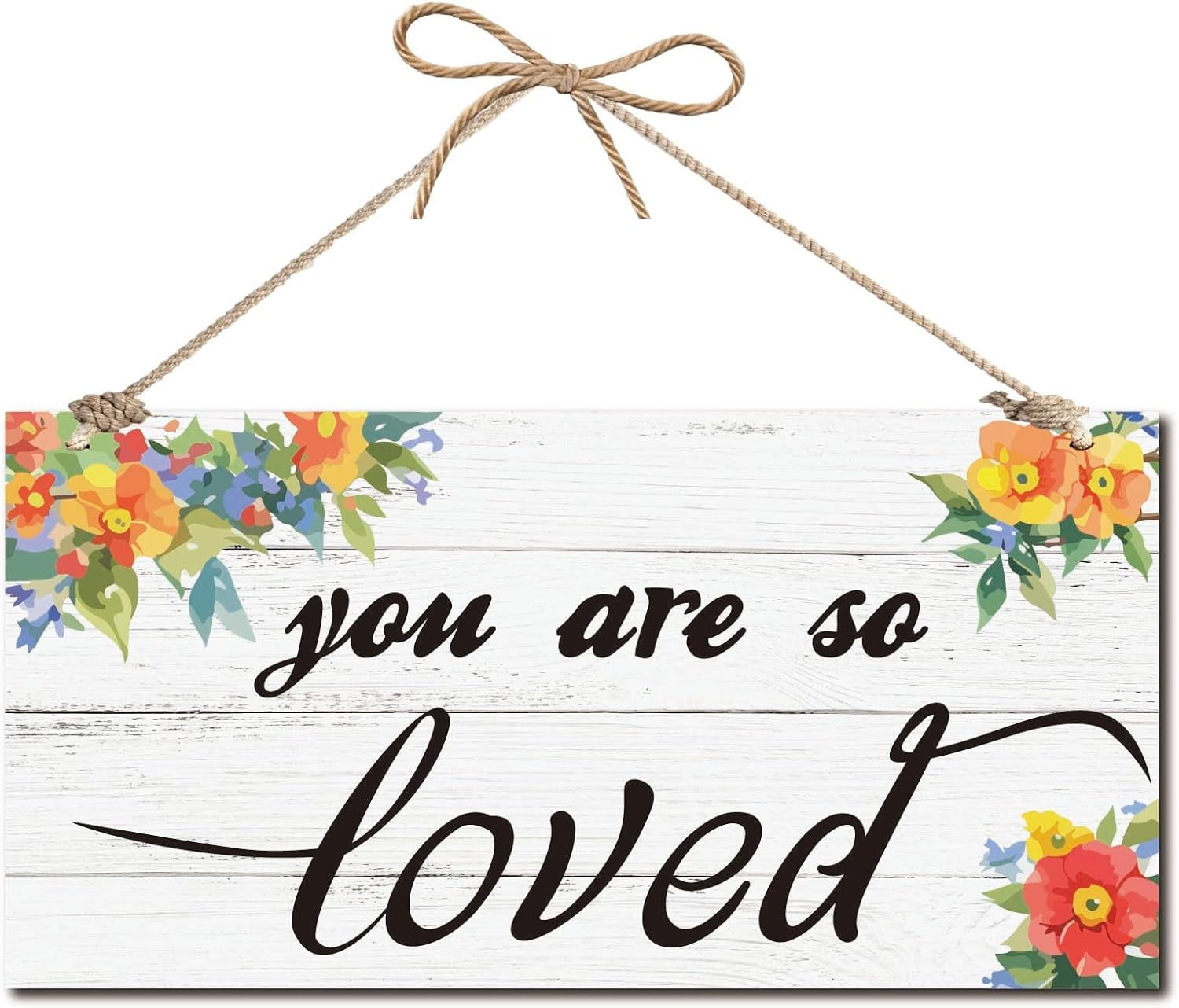 You are So Loved Sign Wood Floral Sign Wood Plaque Hanging Sign Retro ...