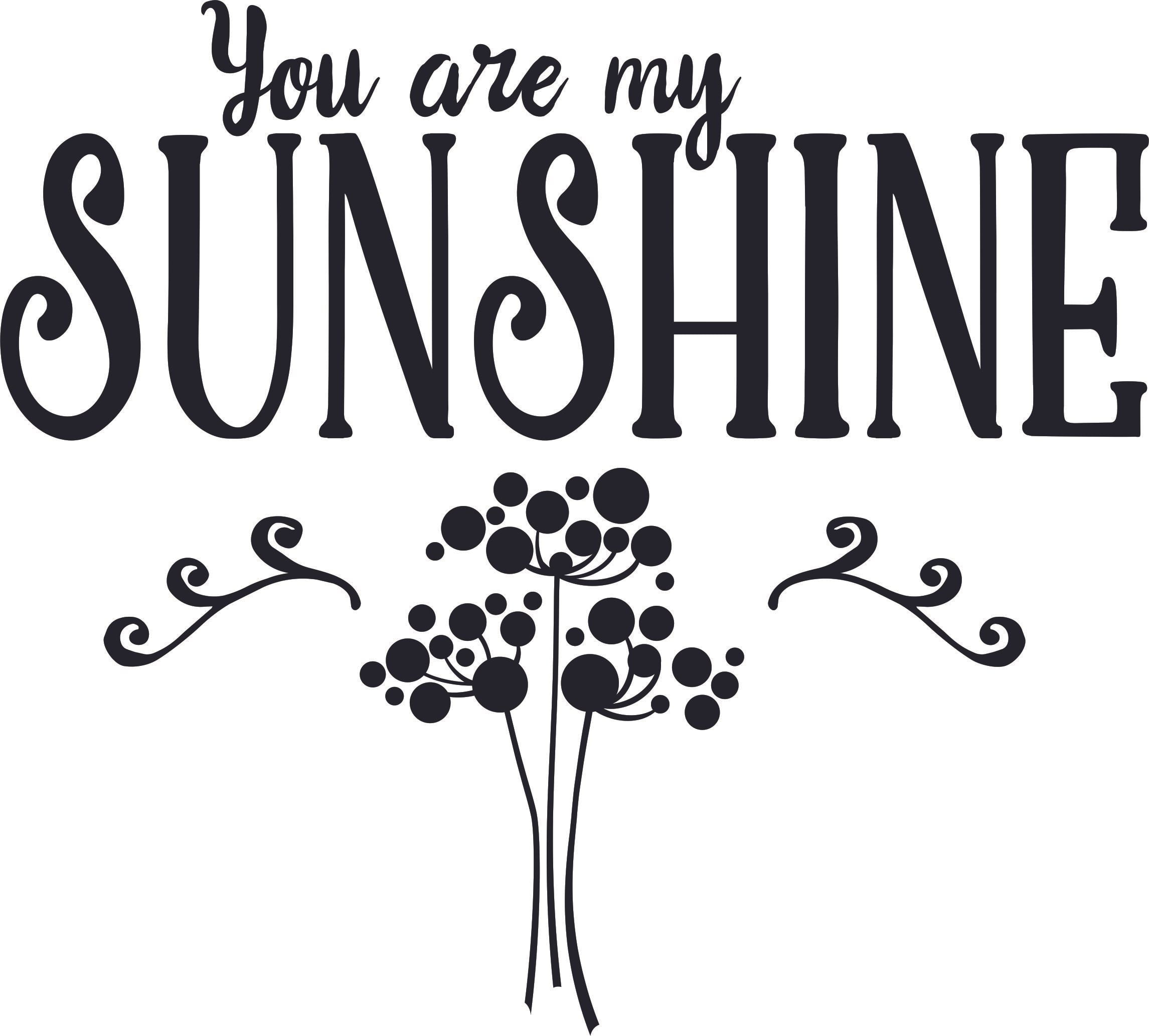 You Are My Sunshine Romantic Quotes Lettering Wall Sticker Art Design ...
