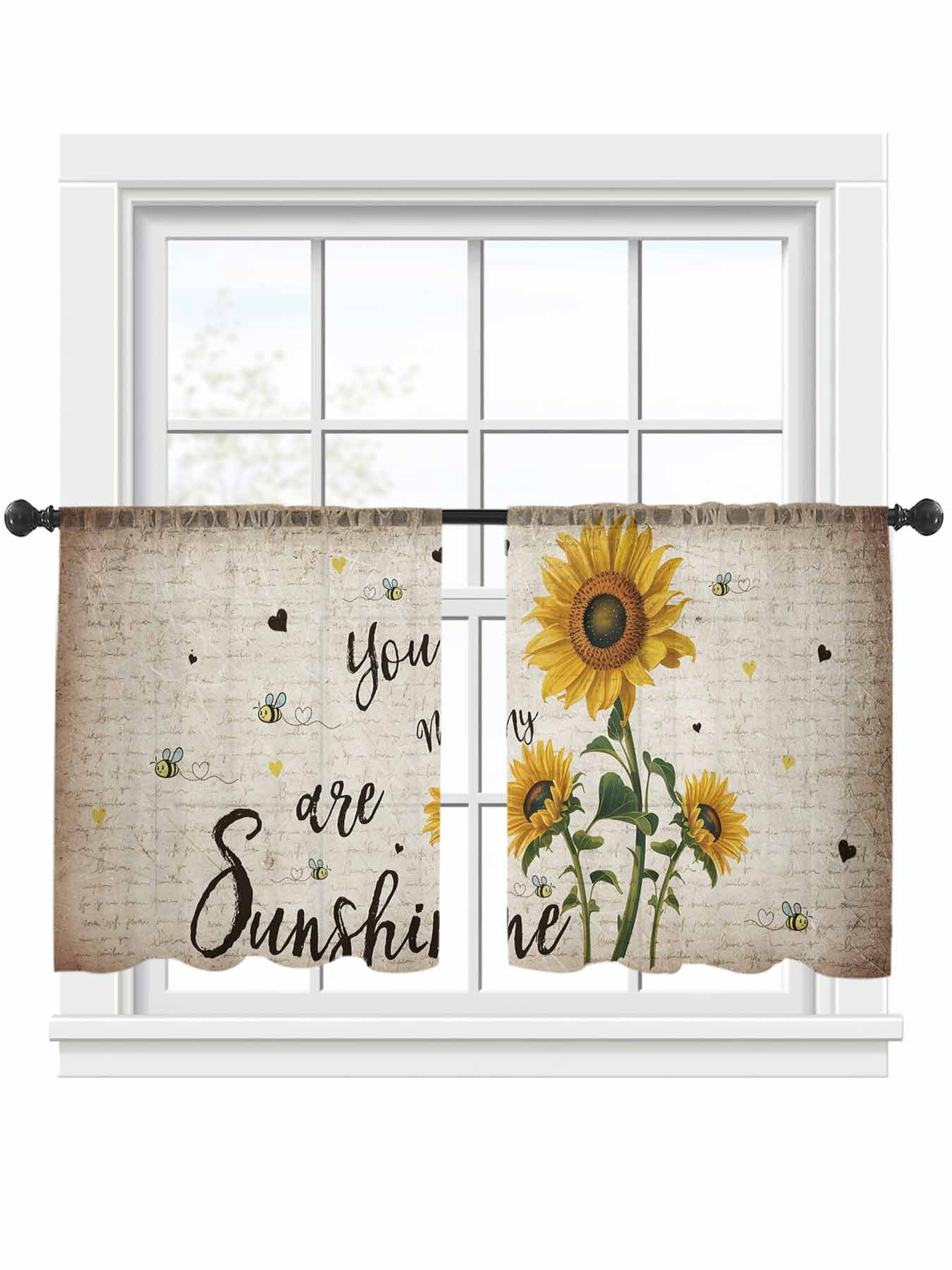 You Are My Sunshine Sheer Curtains 45 Inch Long 2 Panels, Vintage ...