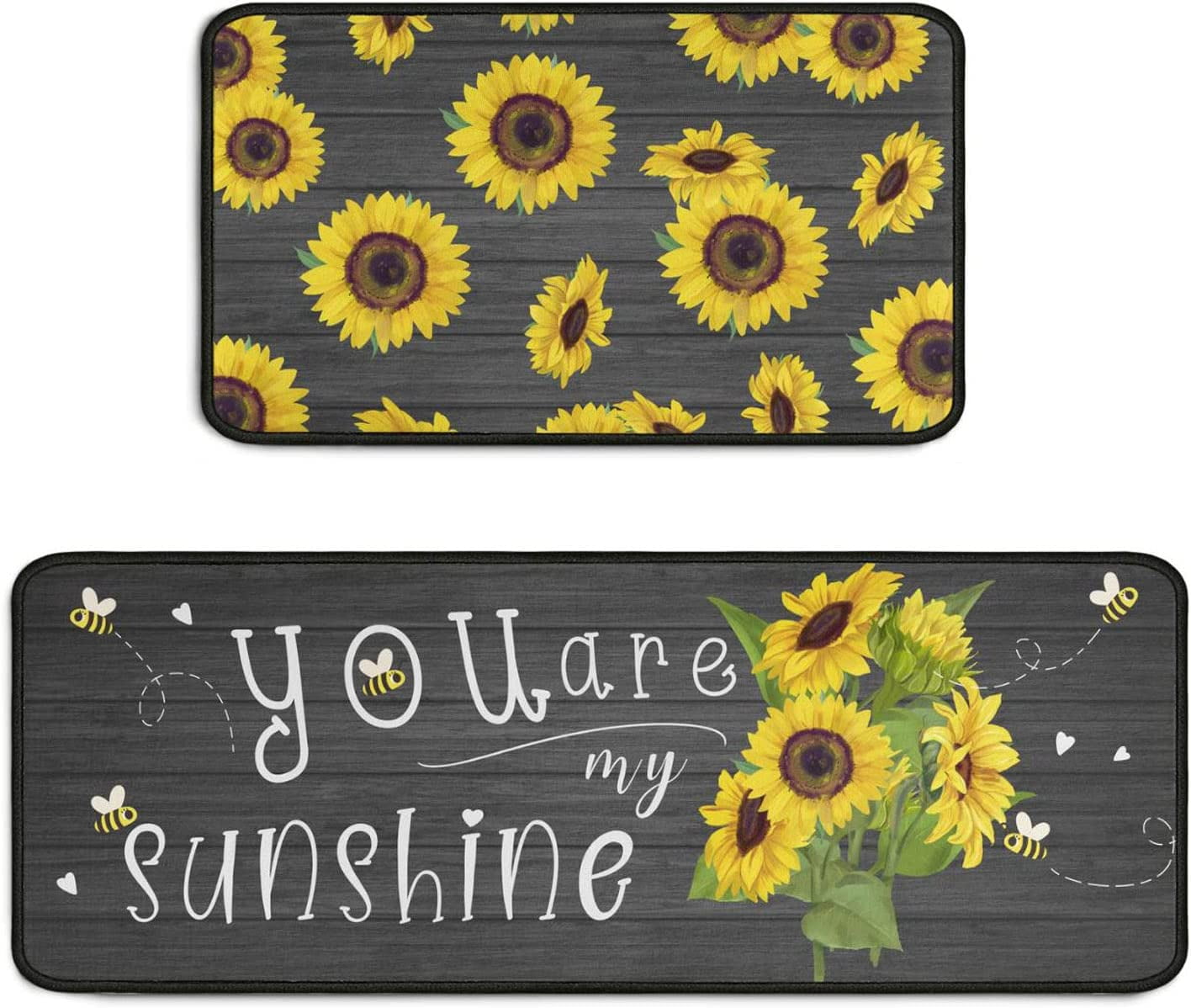 You are My Sunshine Sunflower Kitchen Rugs Set of 2 Non Skid Kitchen ...