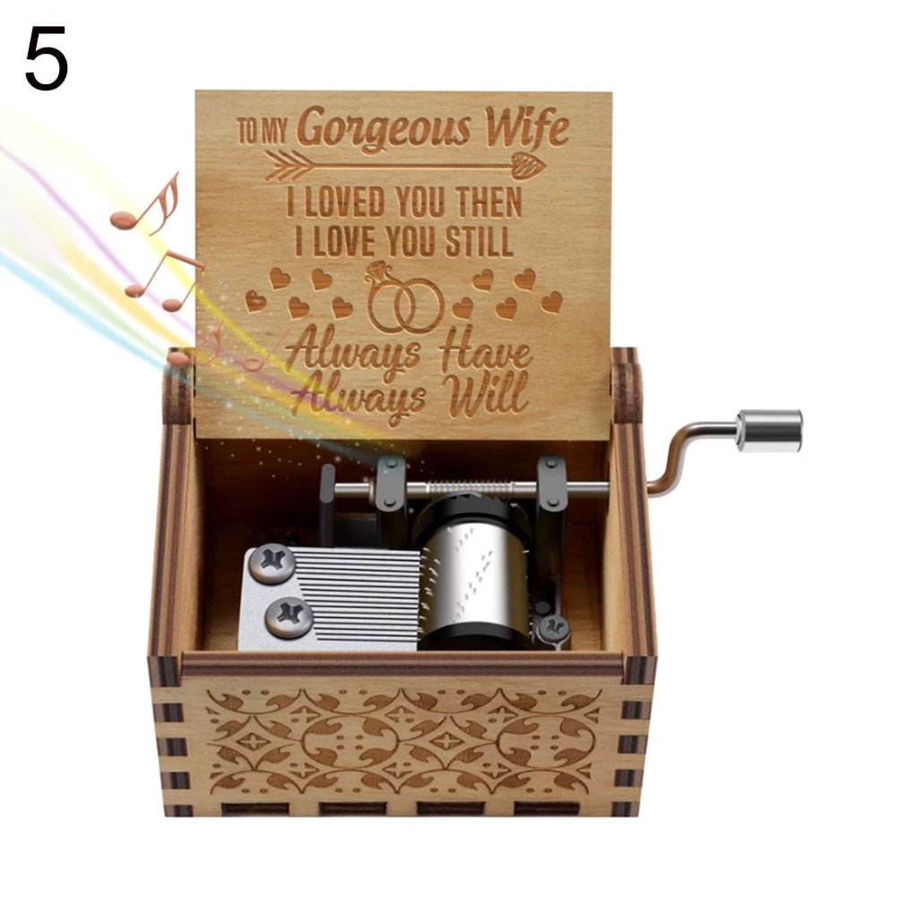 You Are My Sunshine Wood Music Box, Antique Engraved Musical Boxes Case ...