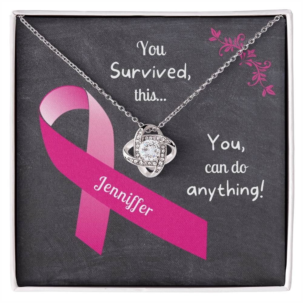 You Survived, this ... You Can Do Anything - Love Knot Necklace - White ...