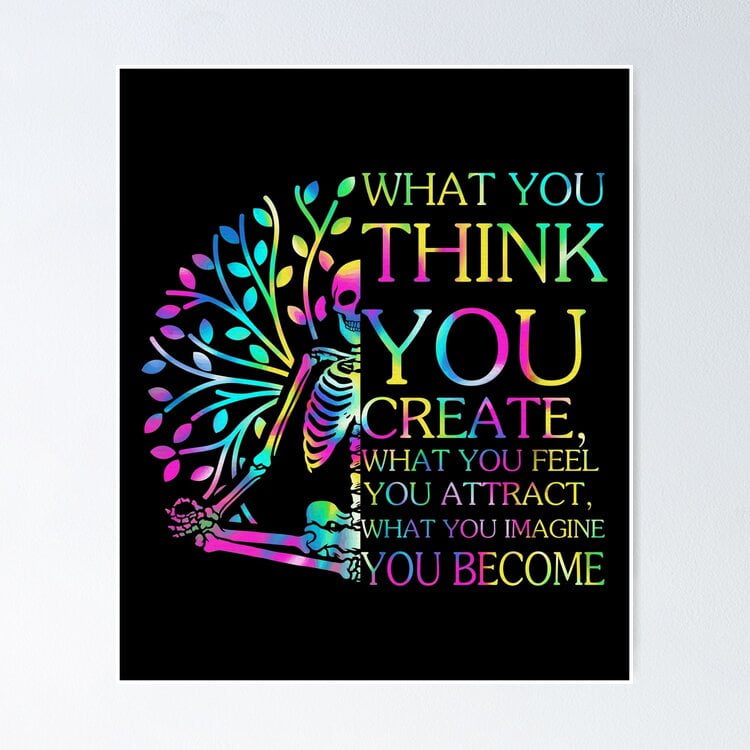 What You Think You Create What You Feel You Attract, Cute Skeleton Yoga ...