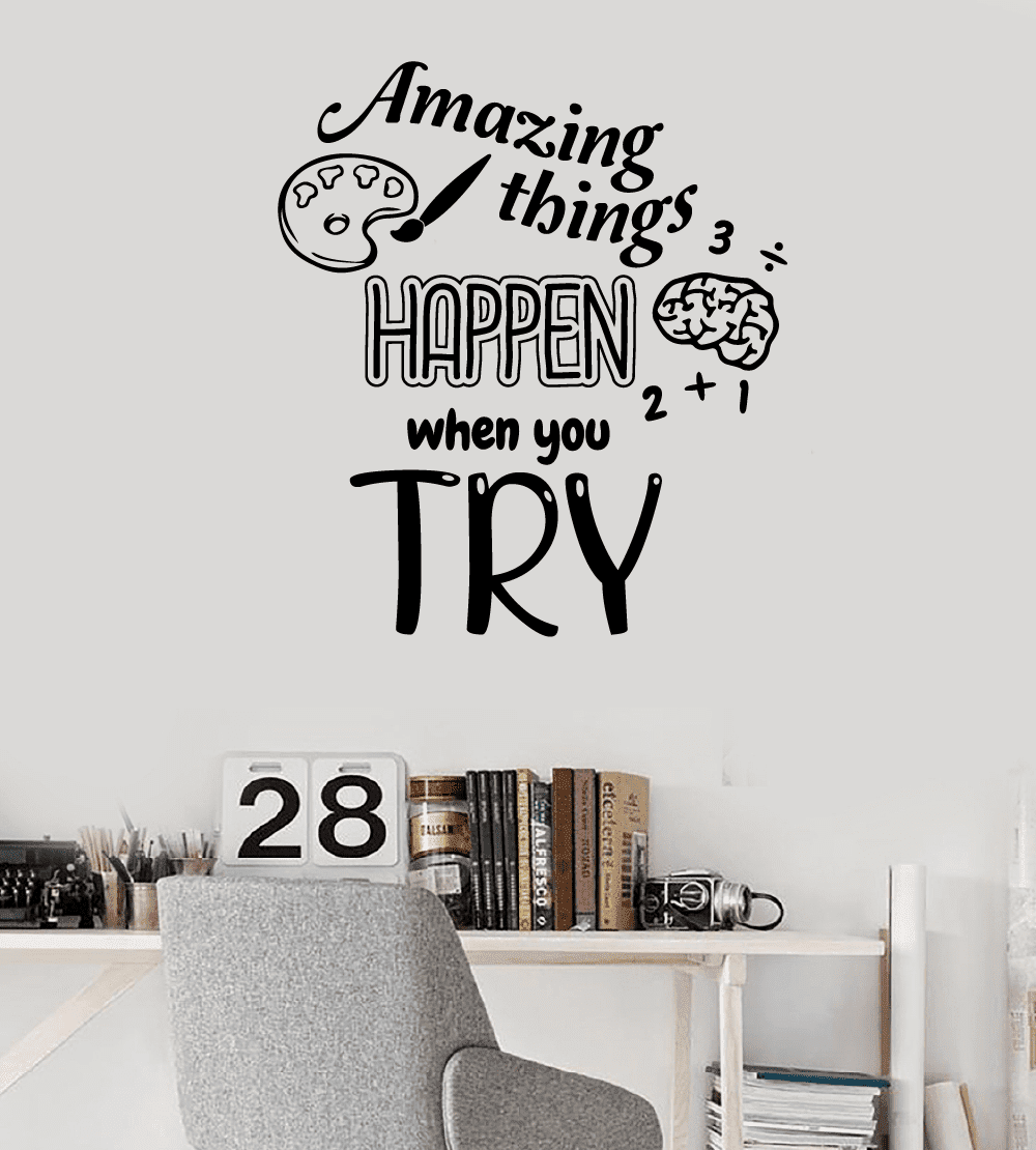 When You Try Quote Classroom Wall Decal Stickers Education Educational ...