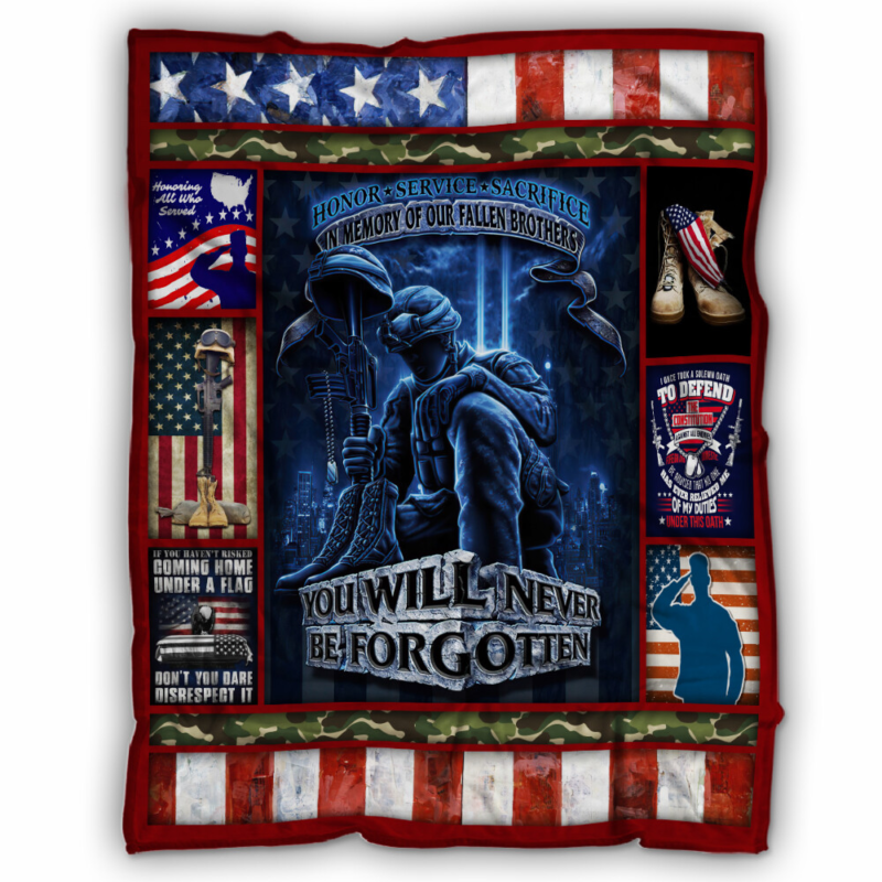 You Will Never Be Forgotten Blanket Gift For Veteran Fleece, Sherpa ...