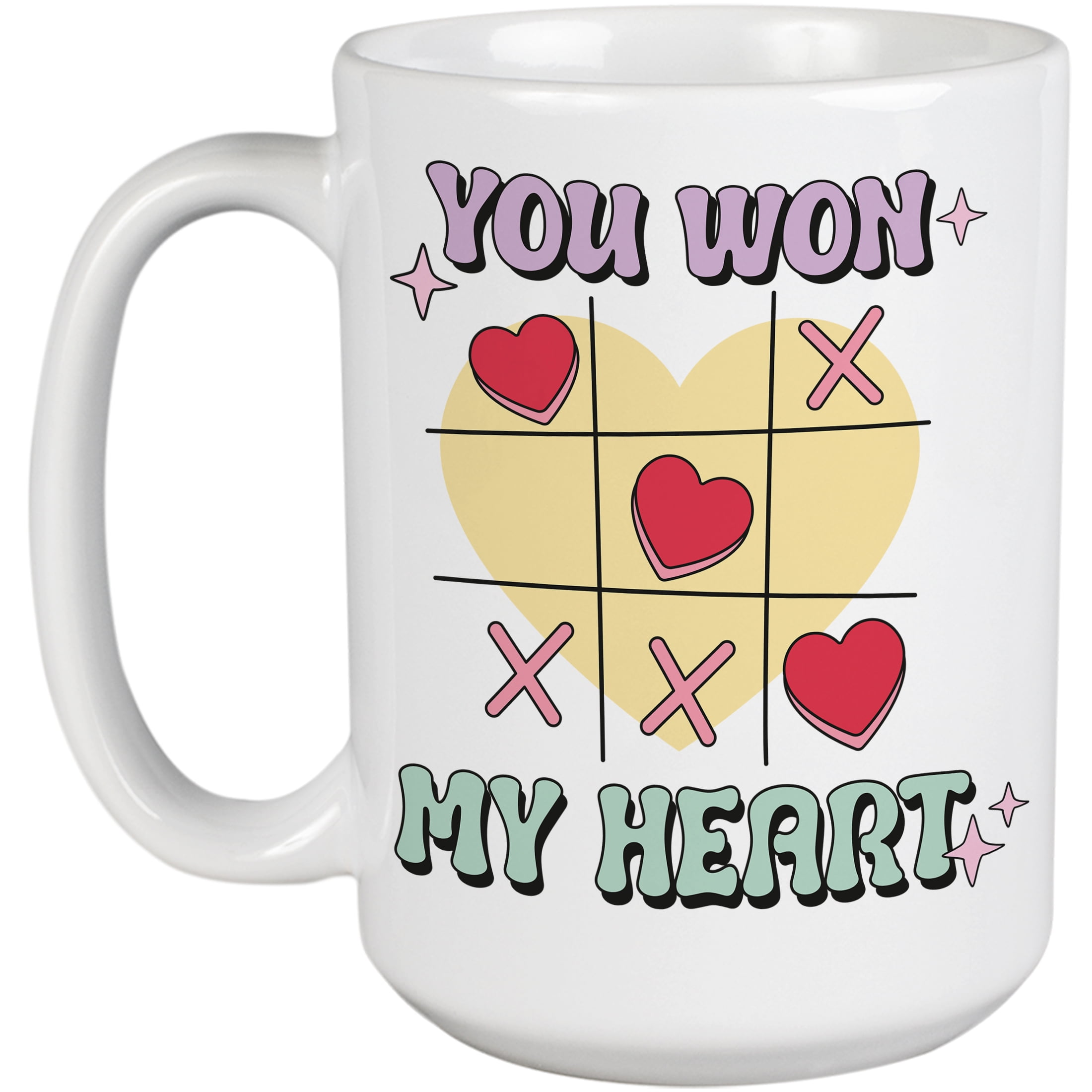 You Won My Heart, Retro Valentine's Day Game Art Merch Gift, White 15oz ...