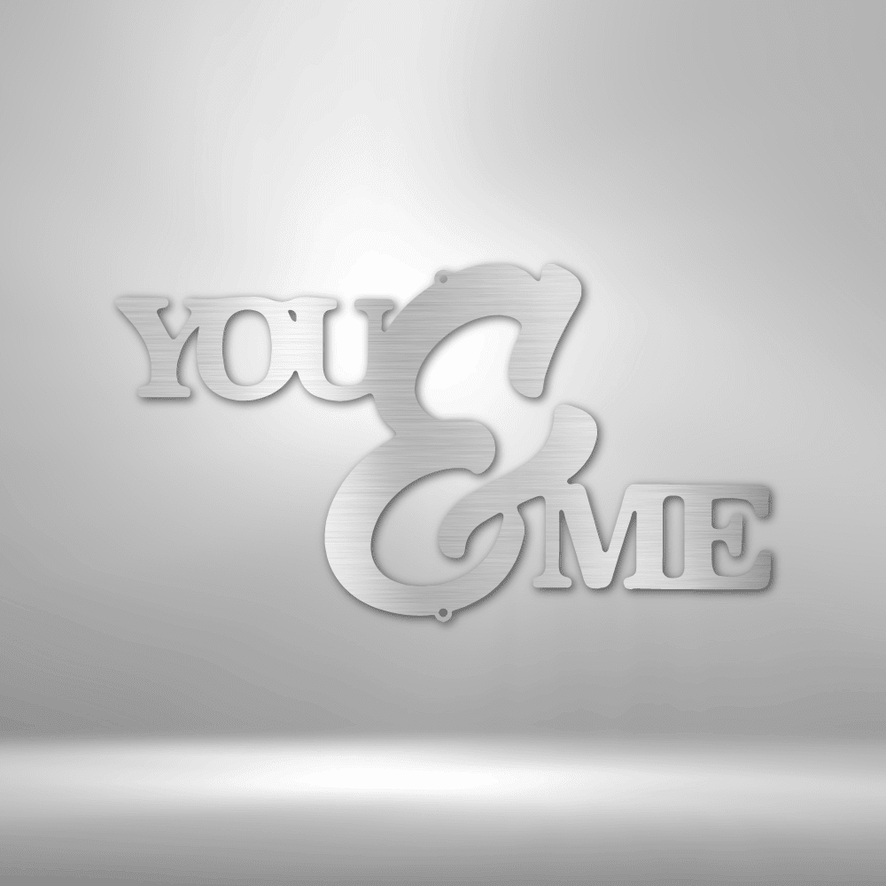 You and Me Script Steel Sign Laser Cut Powder Coated Home & Office Metal Wall Decor Multiple ...