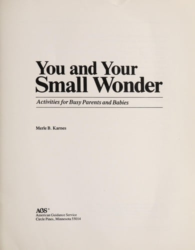 Pre-Owned YOU AND YOUR SMALL WONDER, BOOK 2, 18 TO 36 MONTHS AGS SMALL ...