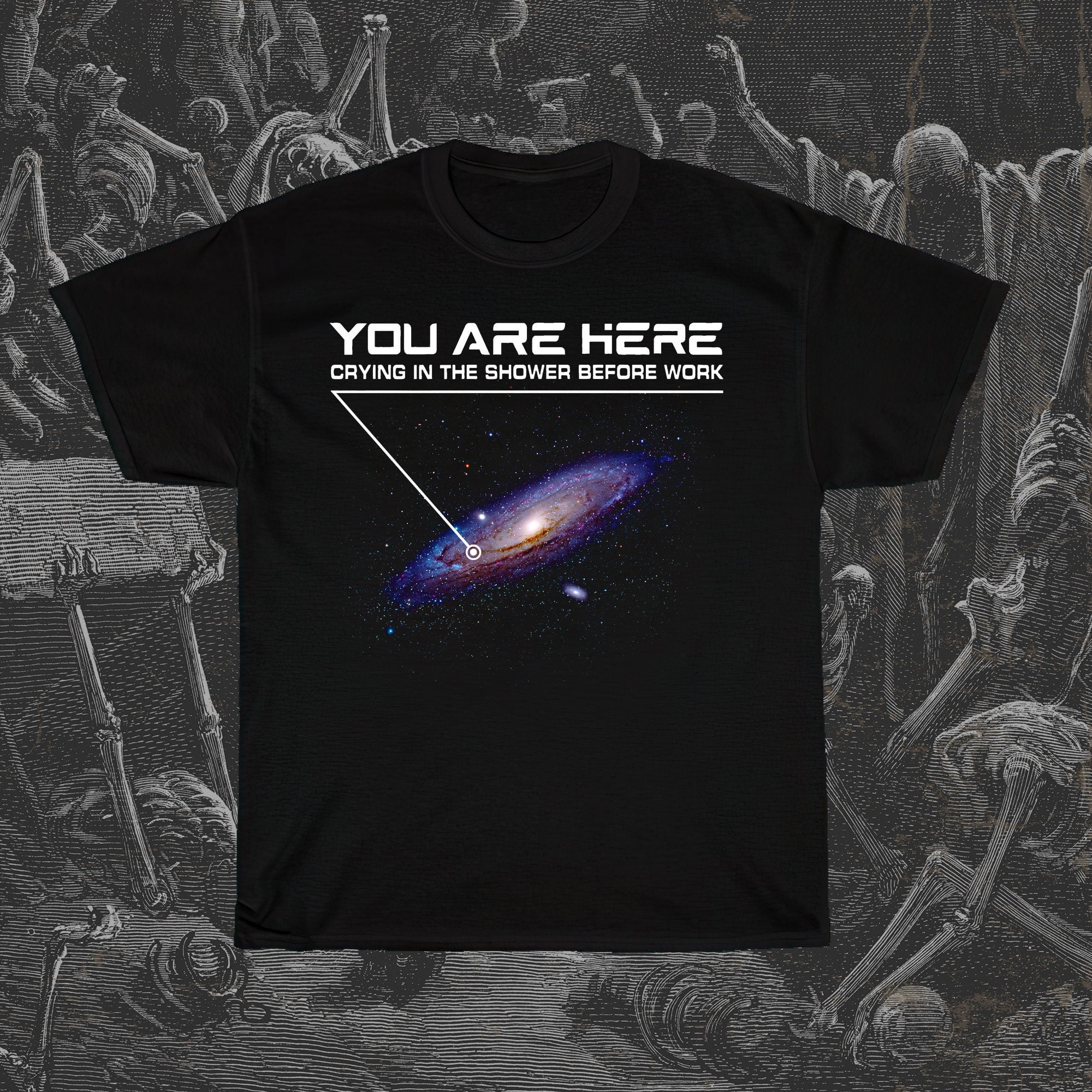 You are Here Crying in the Shower Shirt, Funny Meme Shirt, Gag T-Shirt ...