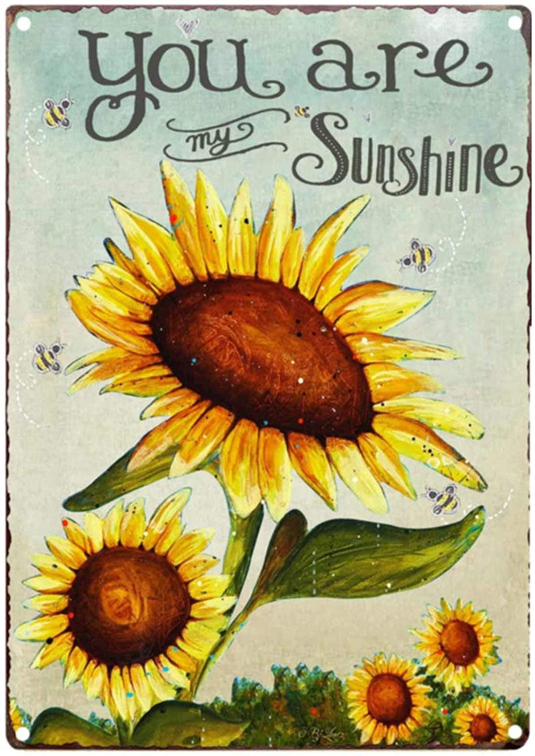 You are My Sunshine Retro Vintage Metal Sign Sunflower Bathroom Decor ...
