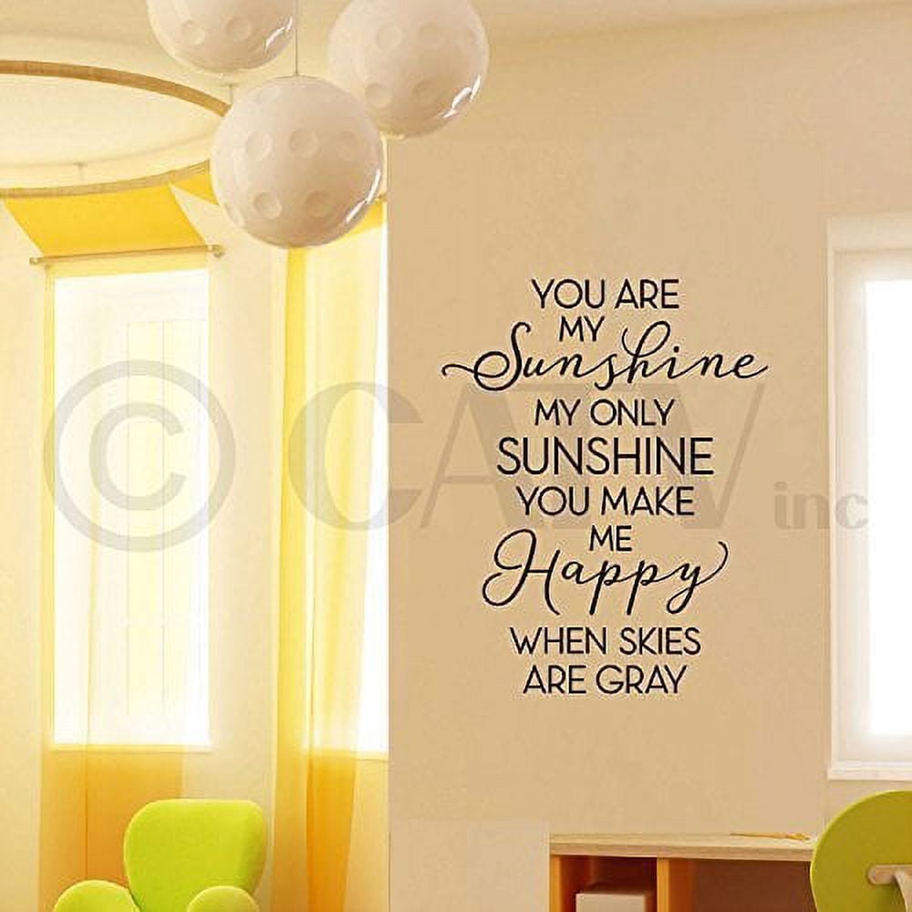 You are my sunshine my only sunshine vinyl wall decal sticker (Black ...