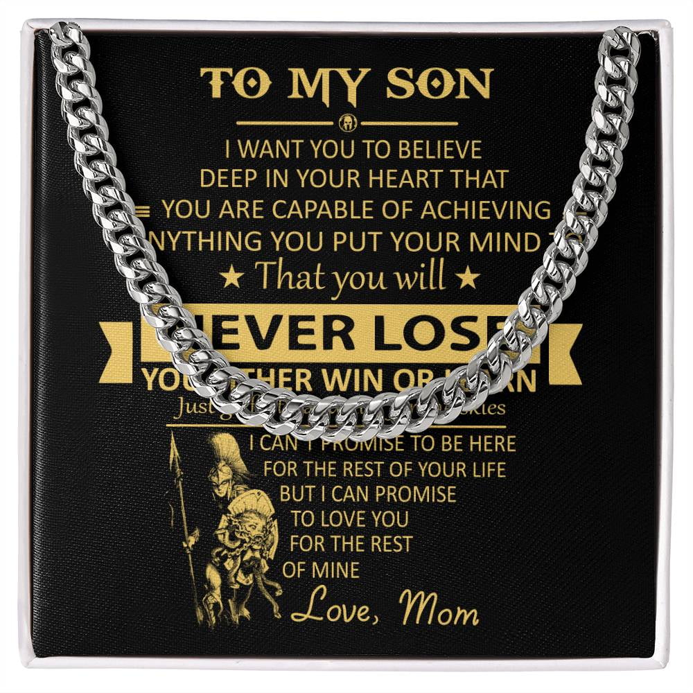 You'll Never Lose Gift For Son Cuban Link Chain Necklace, Cuban Link ...