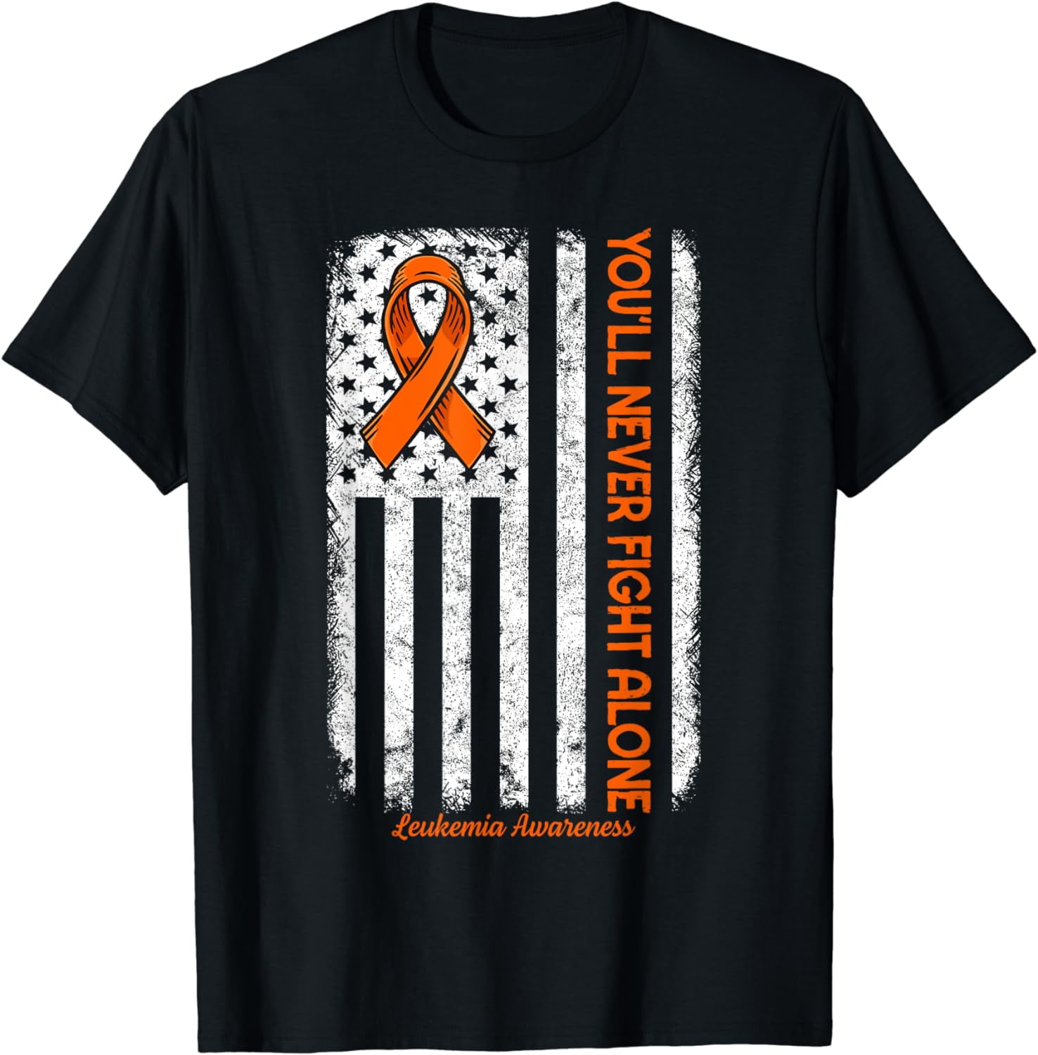 You'll Never fight Alone Blood Cancer Leukemia Awareness T-Shirt ...