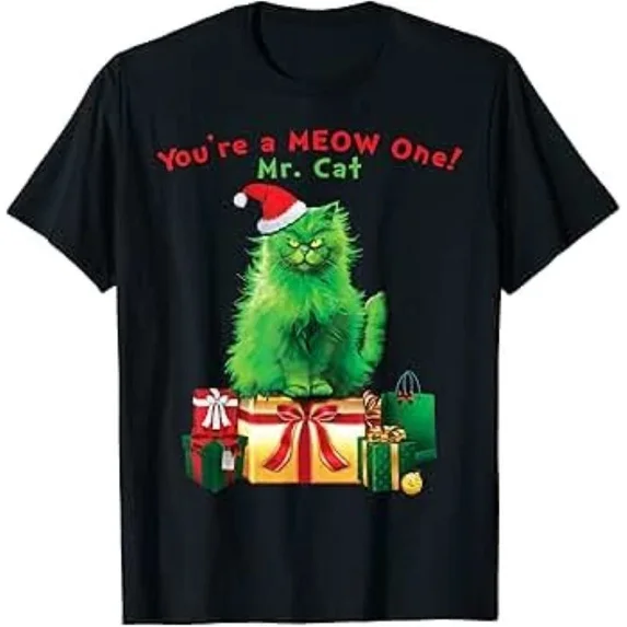 You're A MEOW One Mr. Cat Christmas Holiday Funny Tee - Walmart.com